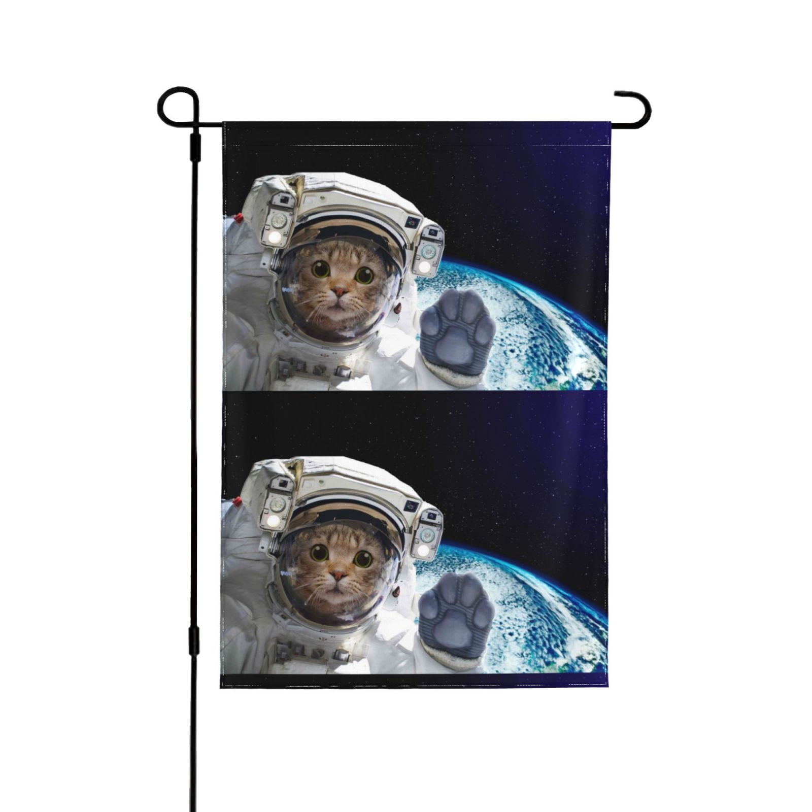Wukai Cat Astronaut Garden Flags Double Sided Welcome Garden Yard House ...