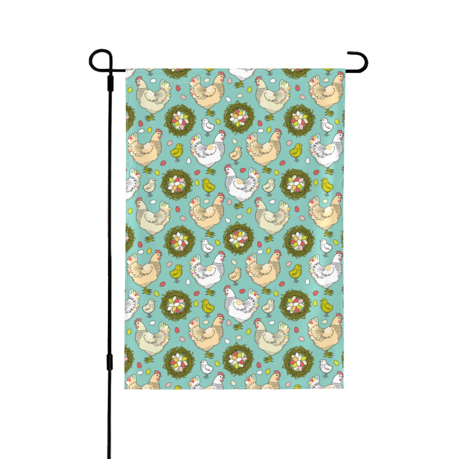 Wukai Chicken Laying Eggs Garden Flags Double Sided Welcome Garden Yard ...