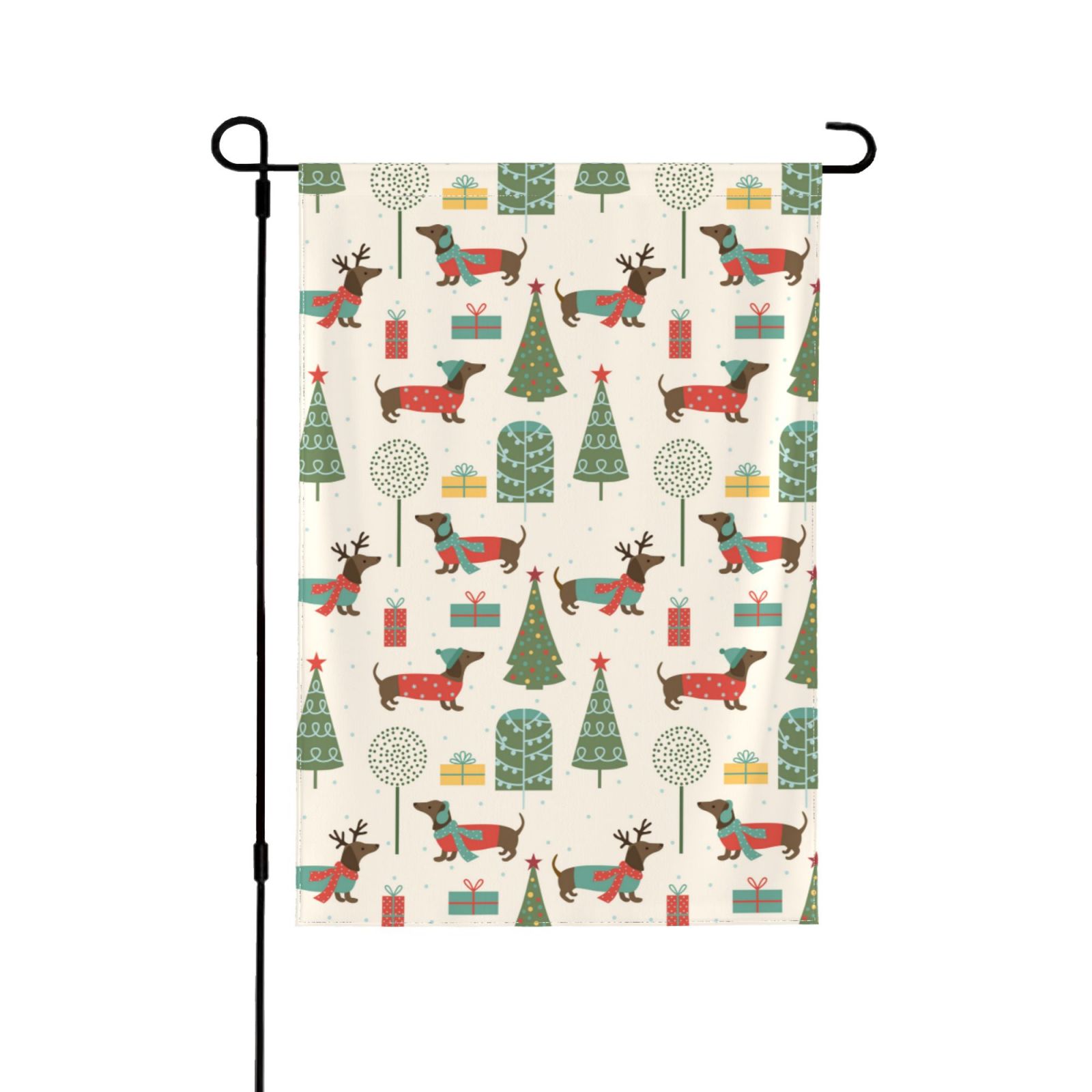 Wukai Christmas Dachshund Dog Garden Flags Double Sided Welcome Garden ...