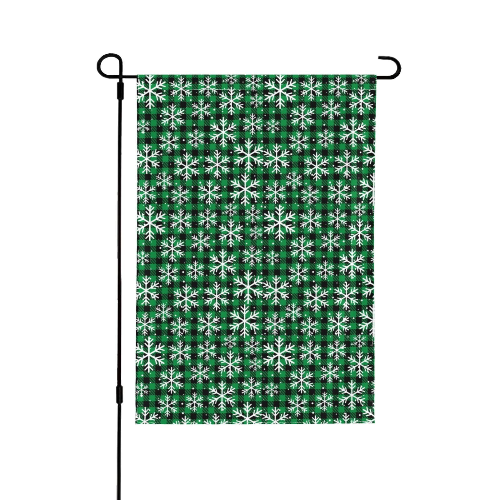 Wukai Christmas Pattern At Buffalo Plaid Garden Flags Double Sided ...