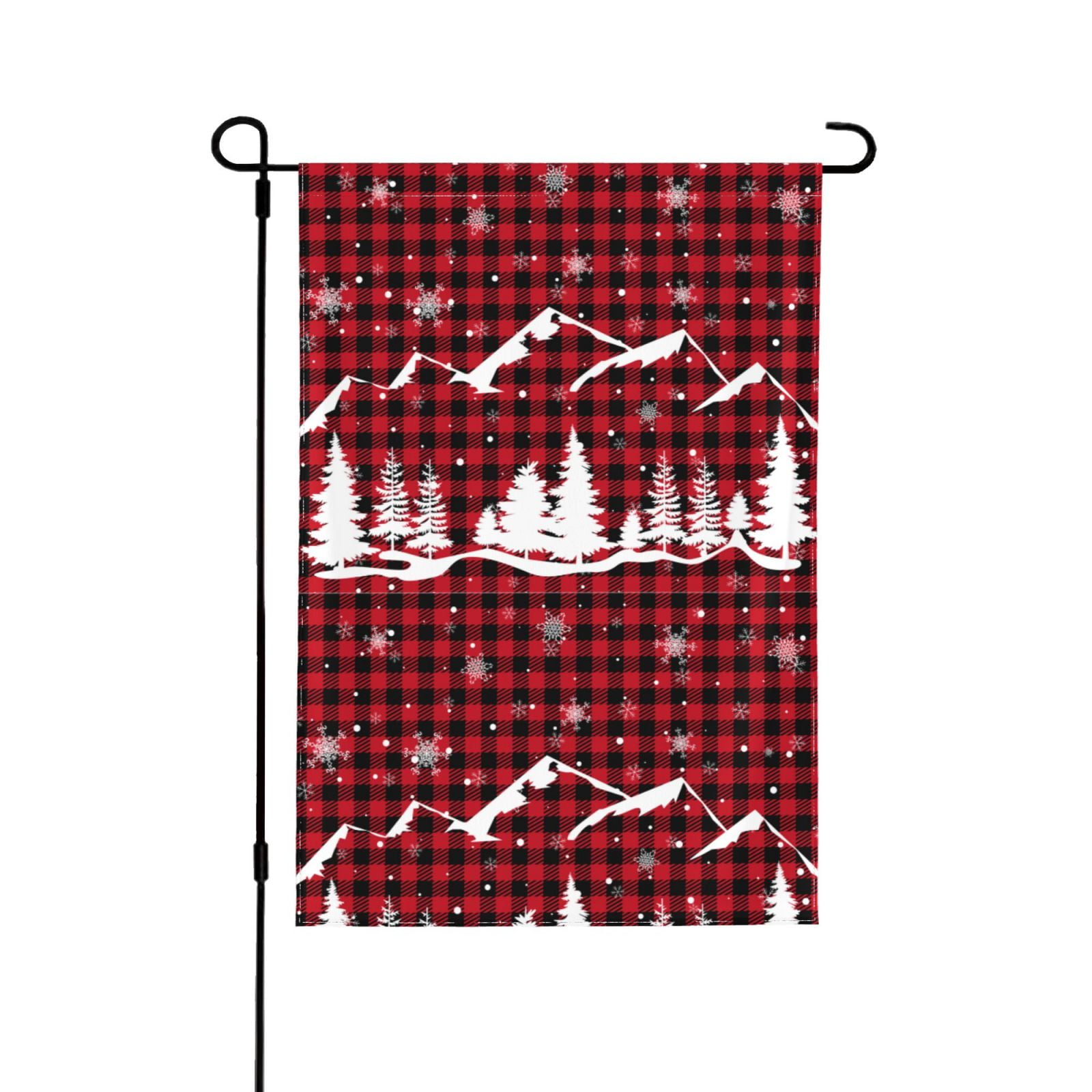 Wukai Christmas Tree Buffalo Plaid Garden Flags Double Sided Welcome ...