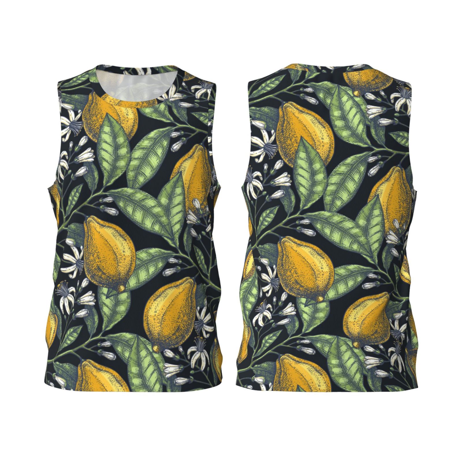 Wukai Citrus Fruits Elegant Lemons Men’s Basketball JerseySmall ...