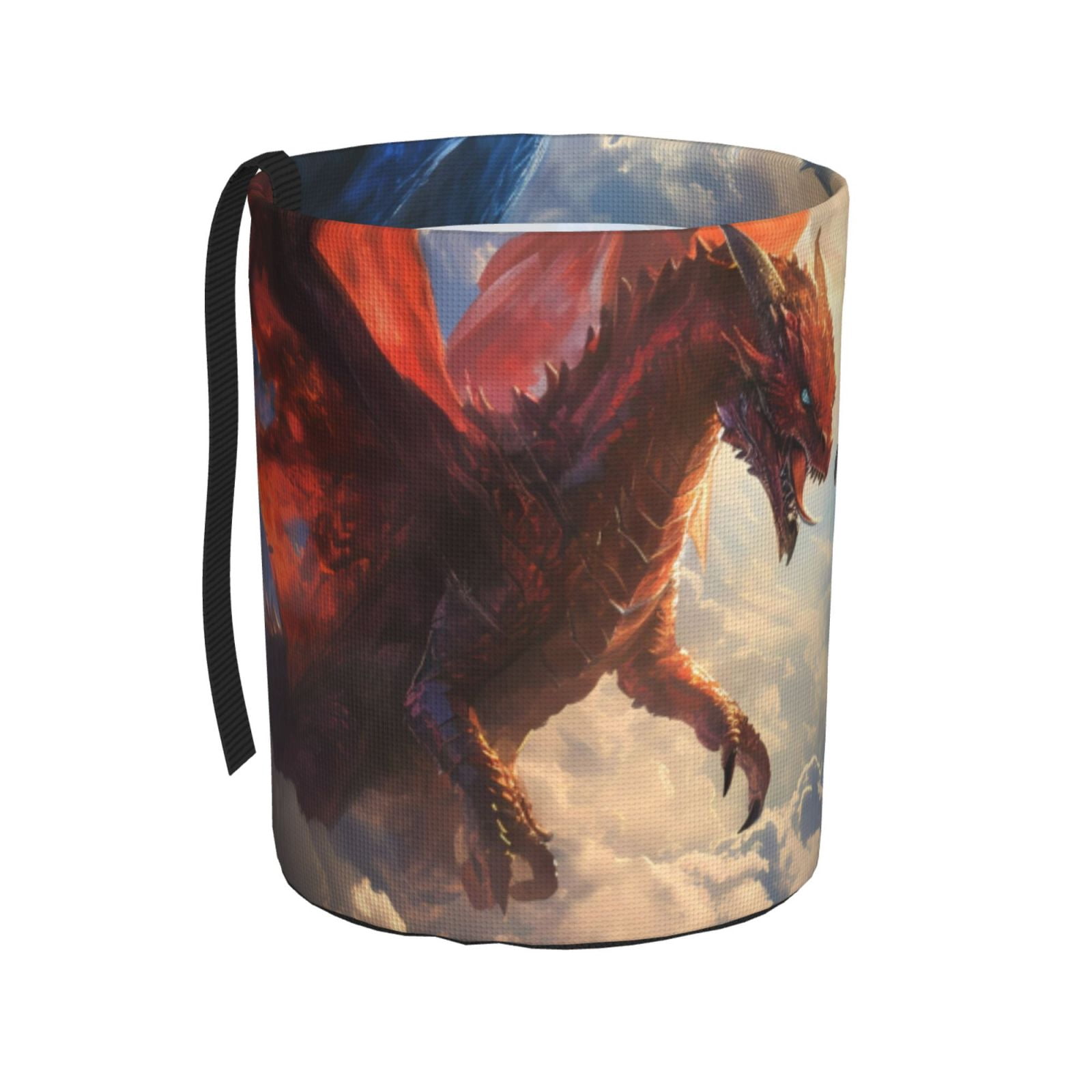 Wukai Cloud Red And Blue Dragon Print Car Trash Can - Easy to Clean ...