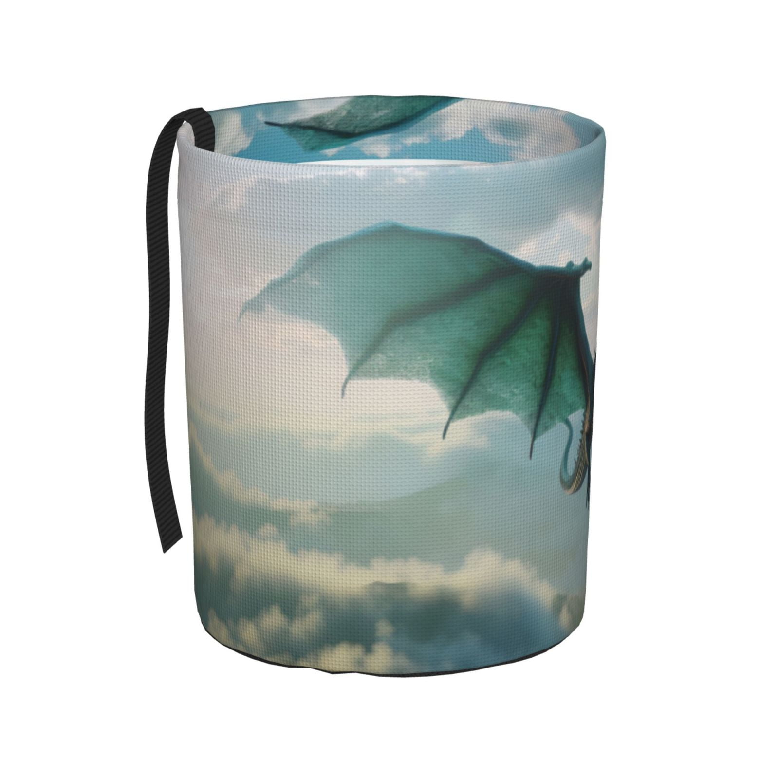 Wukai Cloud Sky Green Dragon Print Car Trash Can - Easy to Clean ...