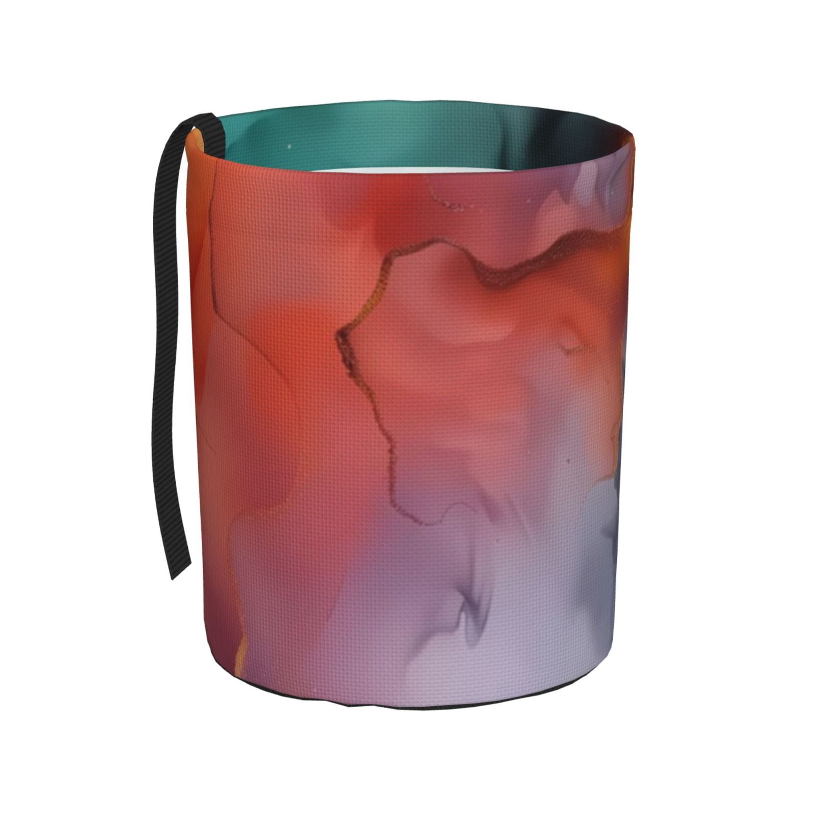 Wukai Colorful Abstract Waves Print Car Trash Can - Easy to Clean ...