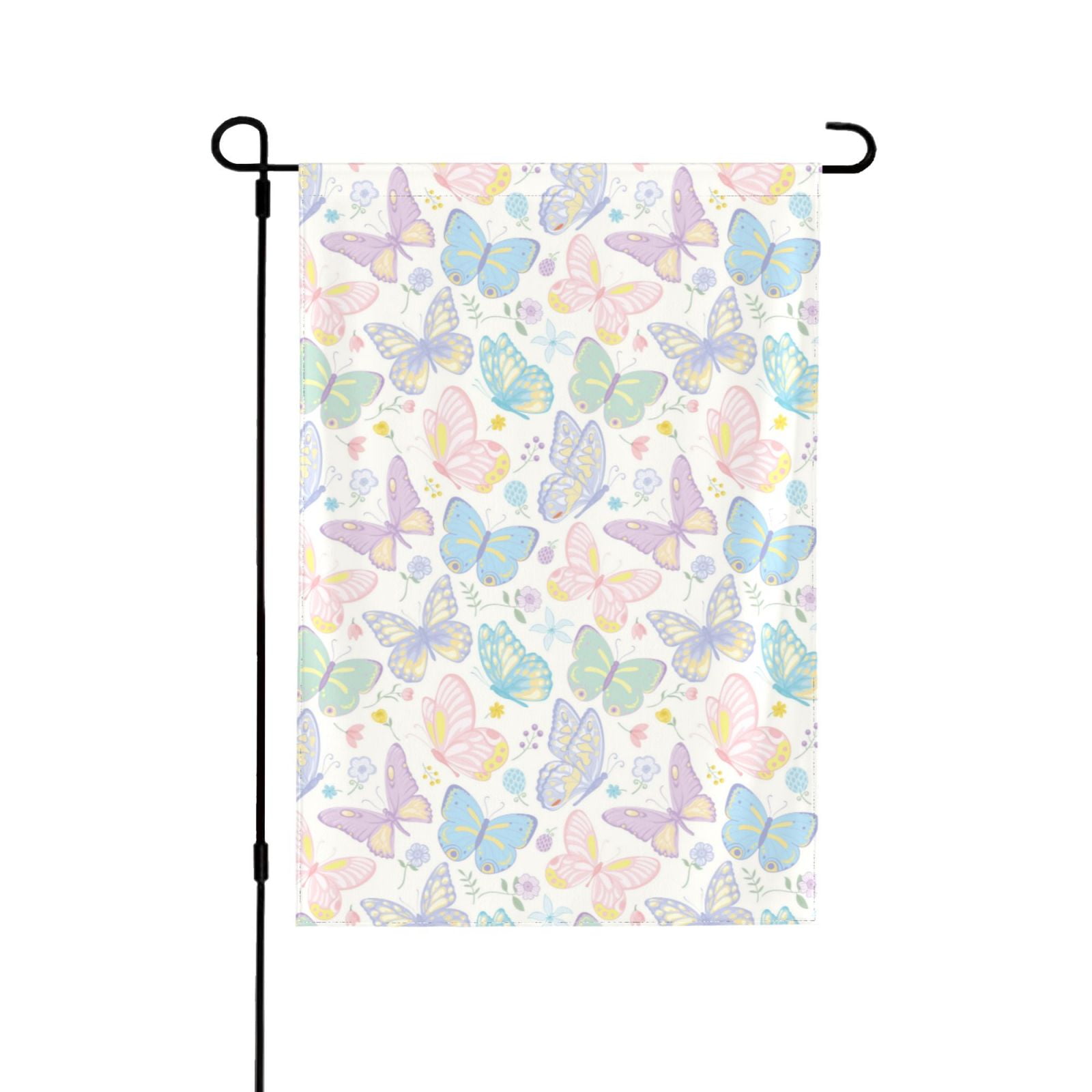 Wukai Colorful Butterfly Garden Flags Double Sided Welcome Garden Yard ...