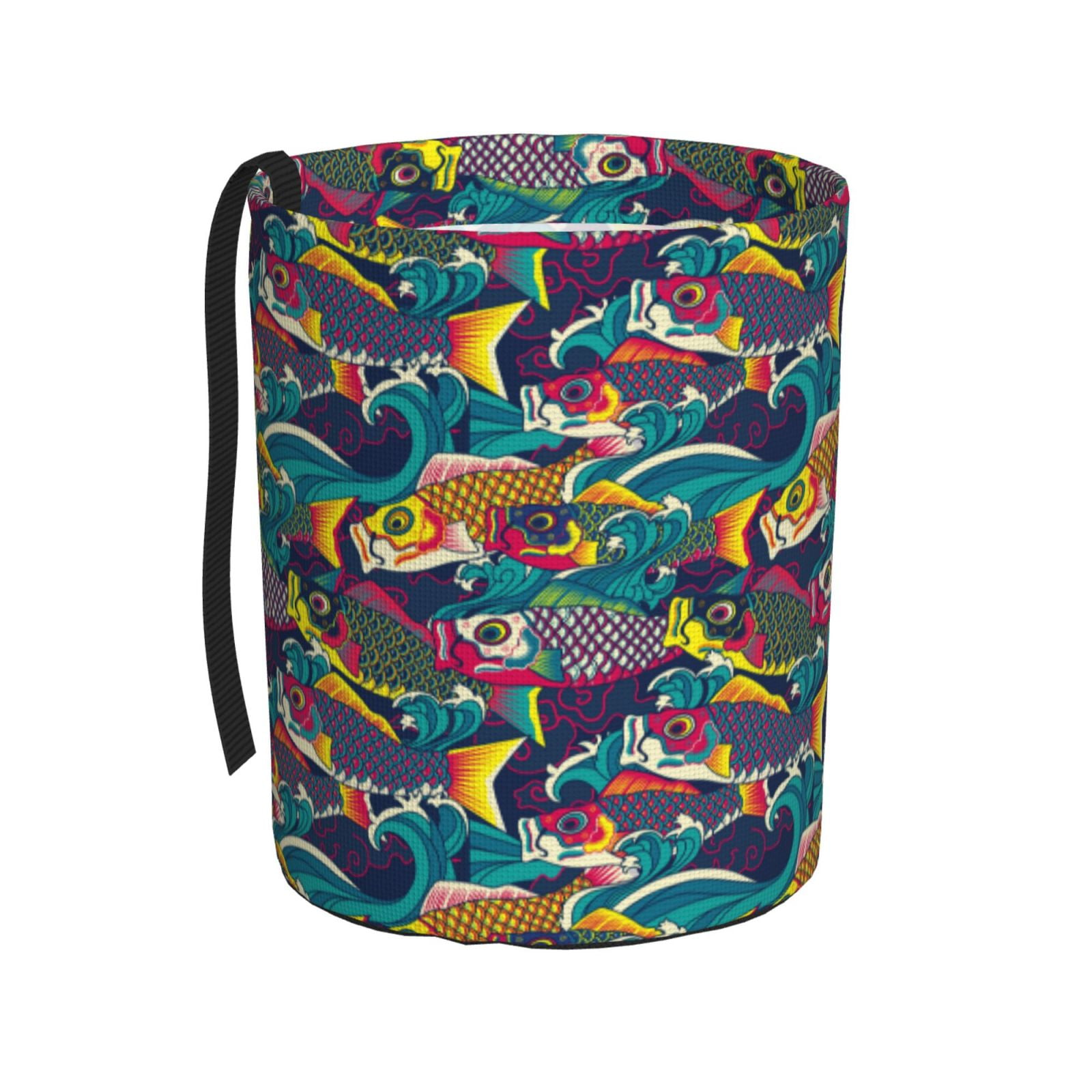 Wukai Colorful Carp Streamer Print Car Trash Can - Easy to Clean ...