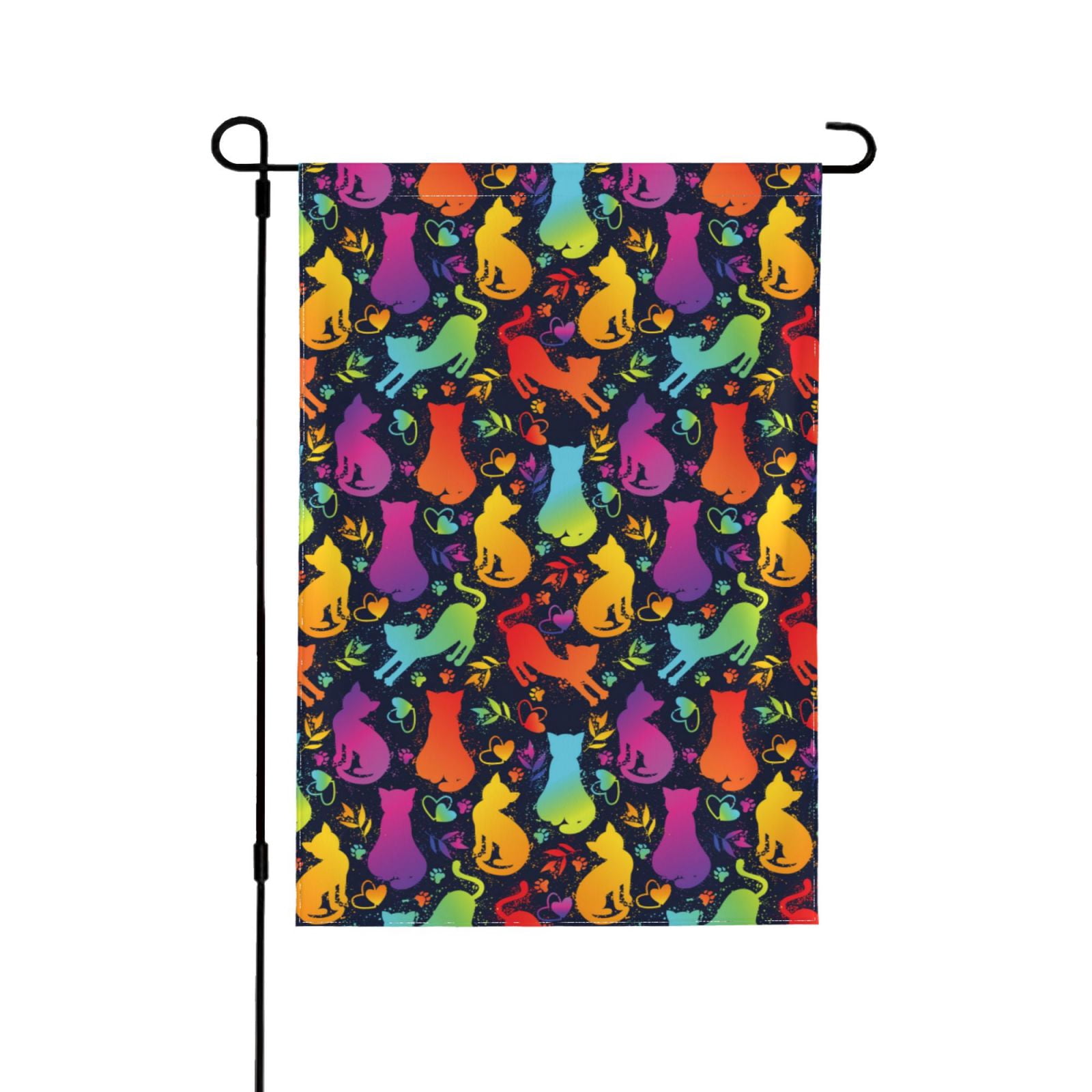 Wukai Colorful Cats Garden Flags Double Sided Welcome Garden Yard House ...