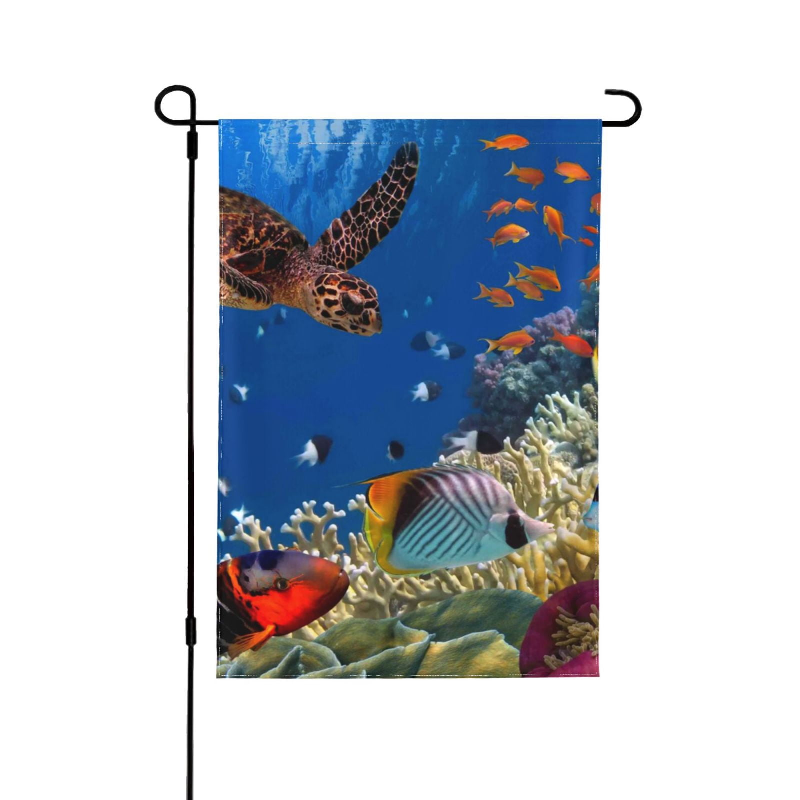 Wukai Colorful Coral Reef Garden Flags Double Sided Welcome Garden Yard ...