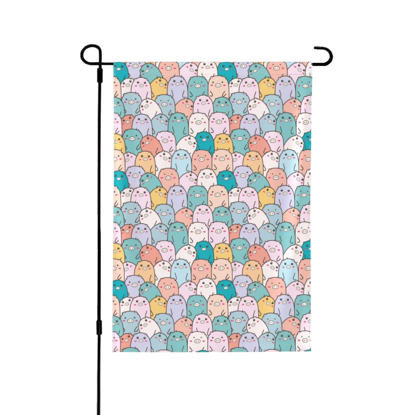 Wukai Colorful Cute Pig Garden Flags Double Sided Welcome Garden Yard ...