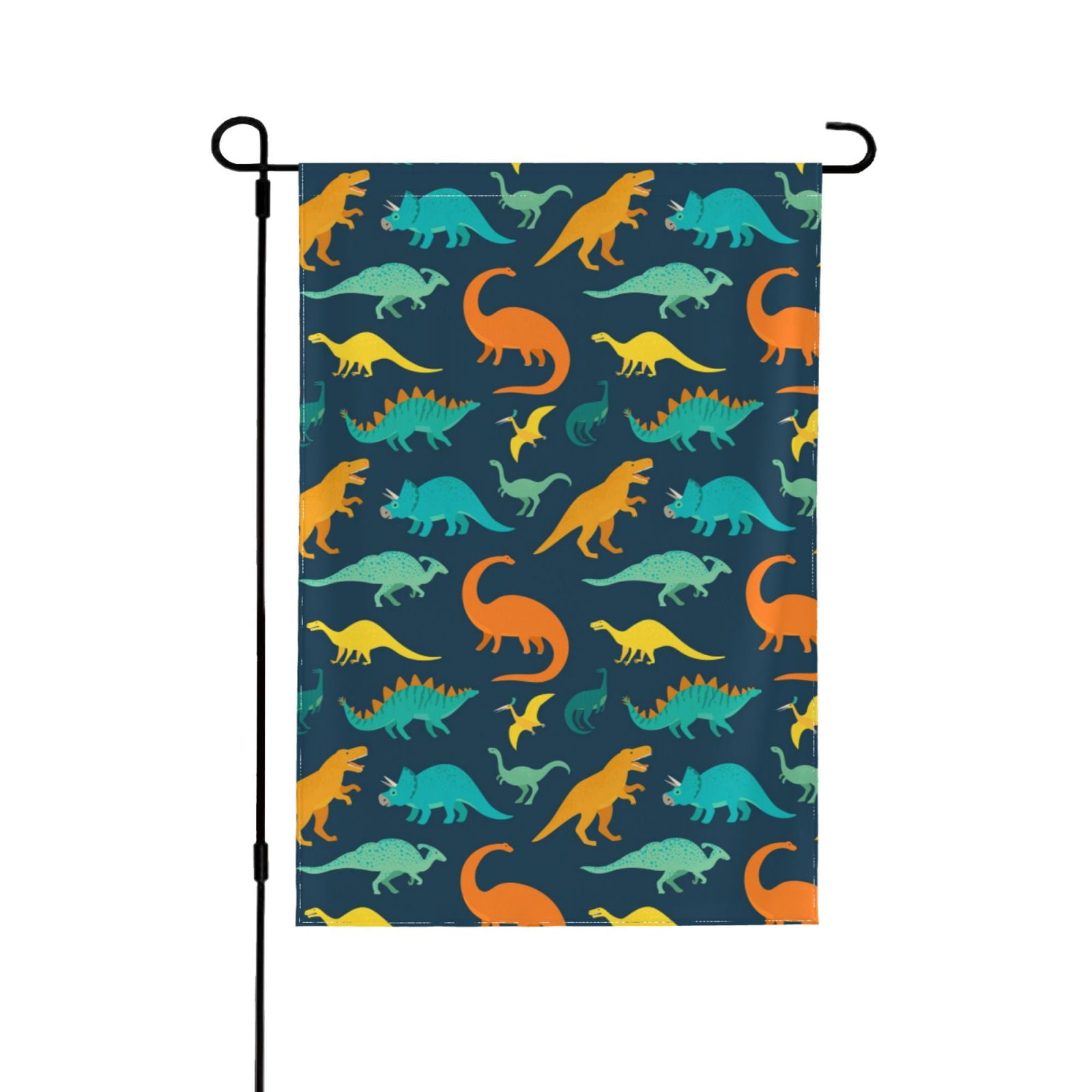 Wukai Colorful Dinosaur Garden Flags Double Sided Welcome Garden Yard ...