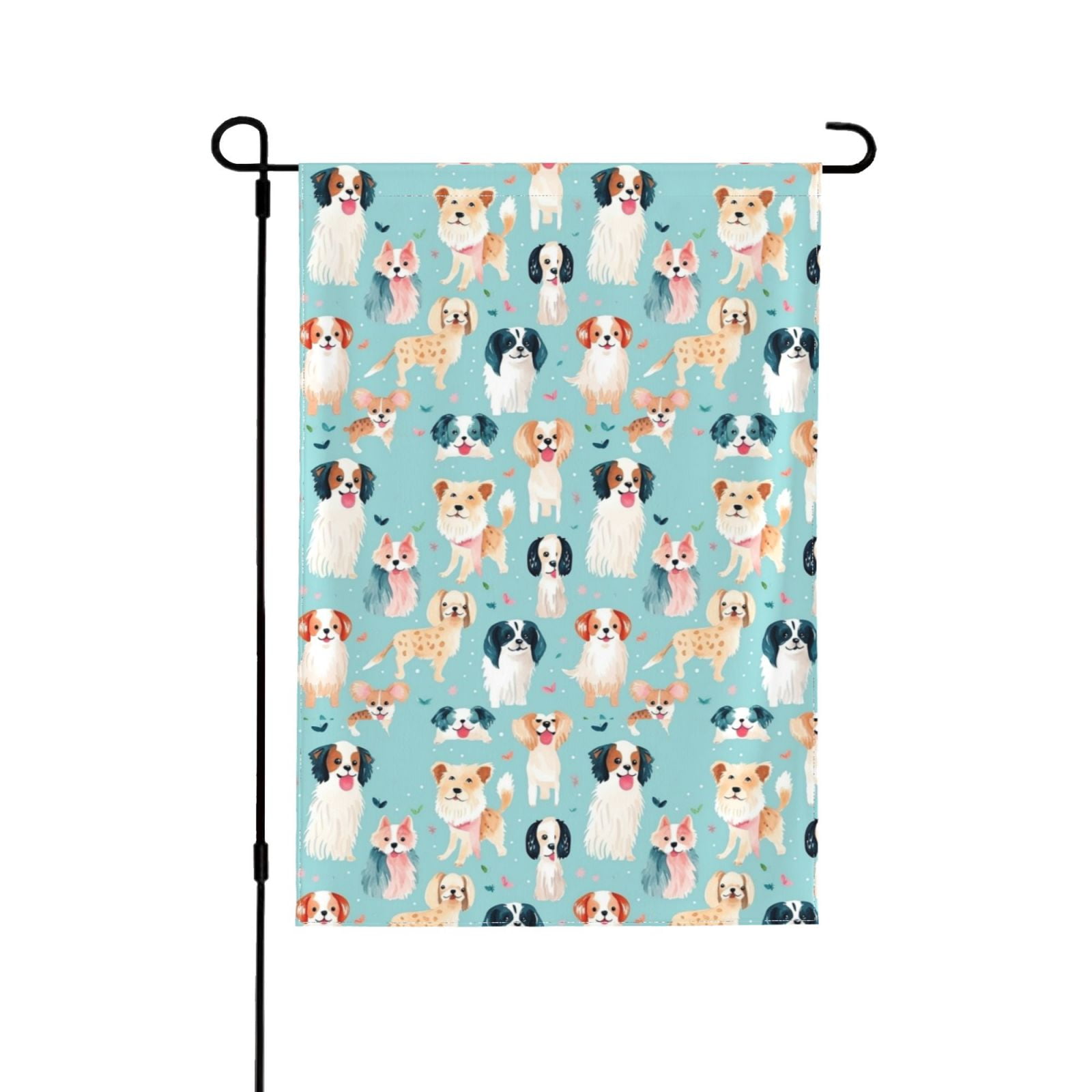 Wukai Colorful Dog Garden Flags Double Sided Welcome Garden Yard House ...