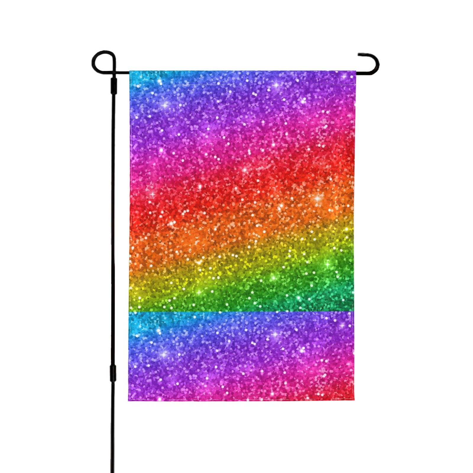 Wukai Colorful Glitter Garden Flags Double Sided Welcome Garden Yard ...