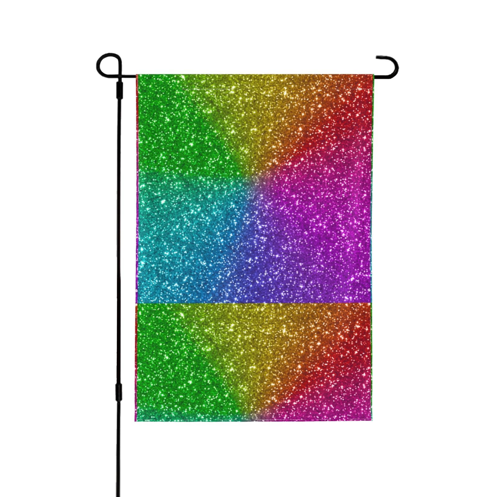 Wukai Colorful Glitter Garden Flags Double Sided Welcome Garden Yard ...