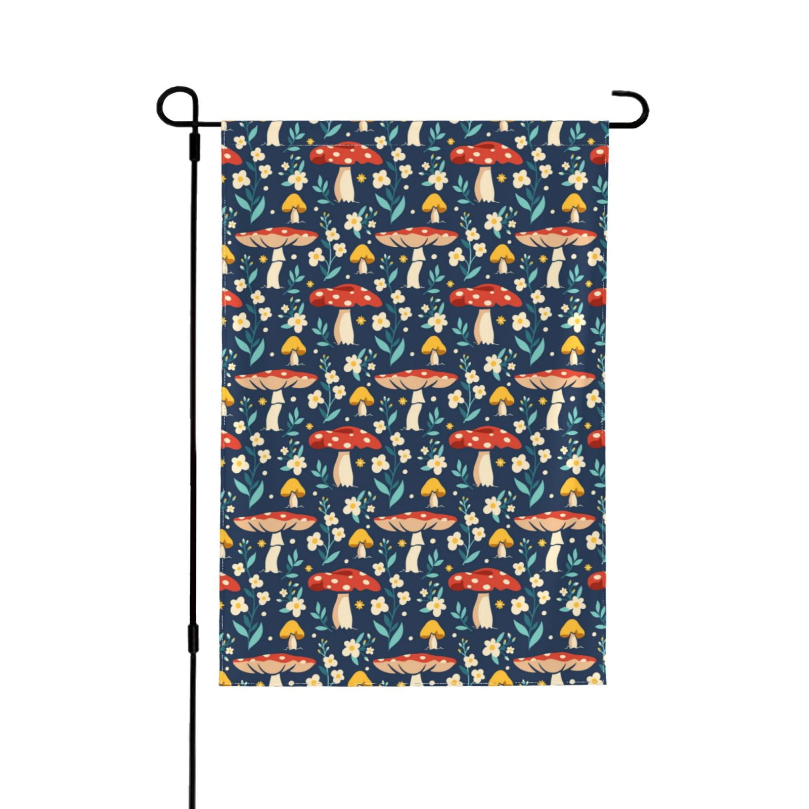 Wukai Colorful Mushrooms Garden Flags Double Sided Welcome Garden Yard ...