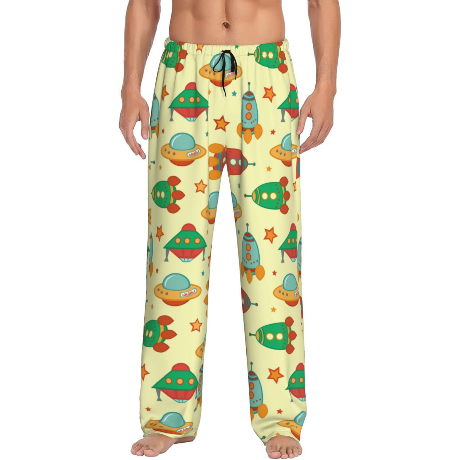 Wukai Colorful Outer Space Mens PJ Pajama Pants|Sleepwear Plaid PJs ...