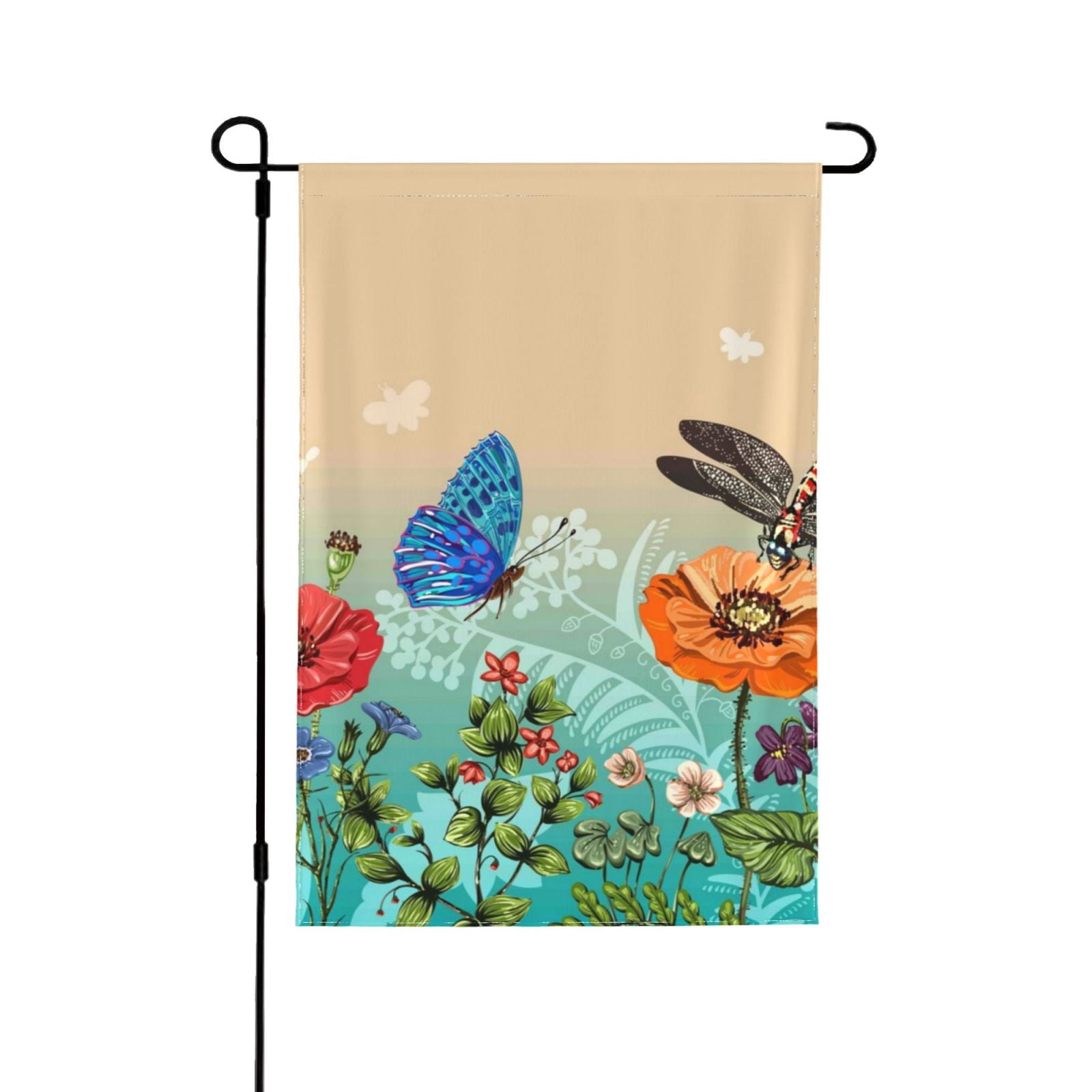 Wukai Colorful Plants And Insects Garden Flags Double Sided Welcome ...
