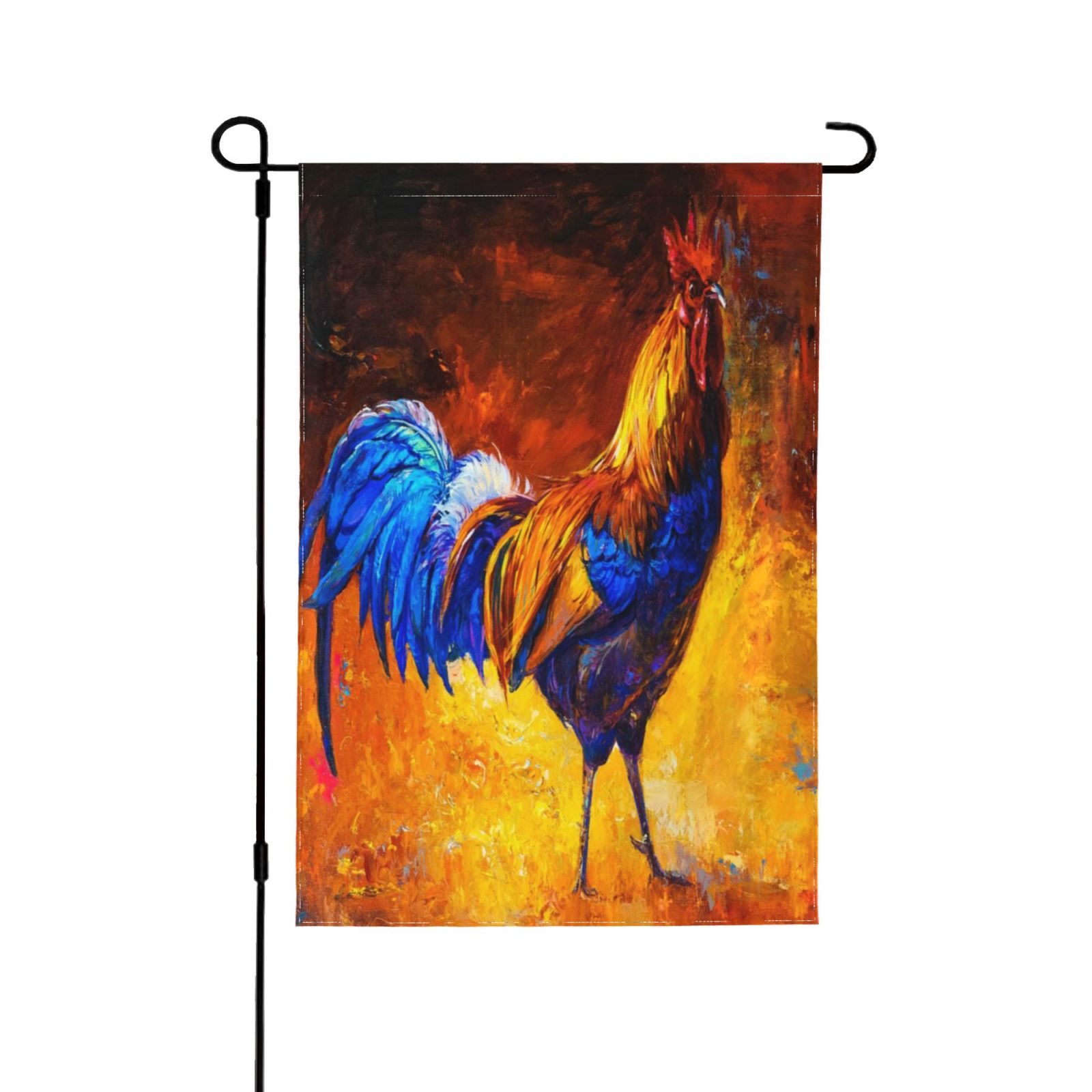 Wukai Colorful Rooster Garden Flags Double Sided Welcome Garden Yard ...
