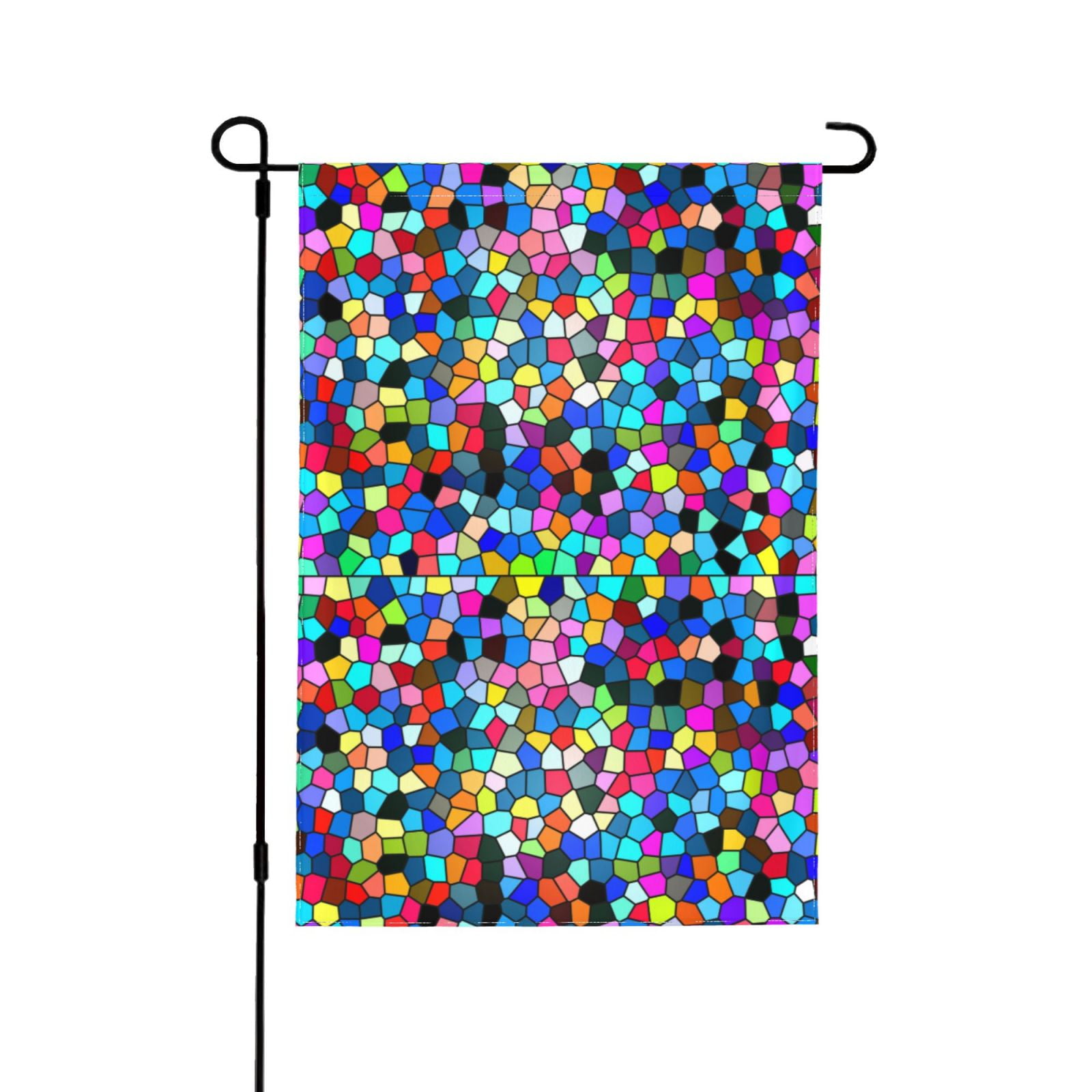 Wukai Colorful Tie Dye Stained Glass 2 Garden Flags Double Sided ...