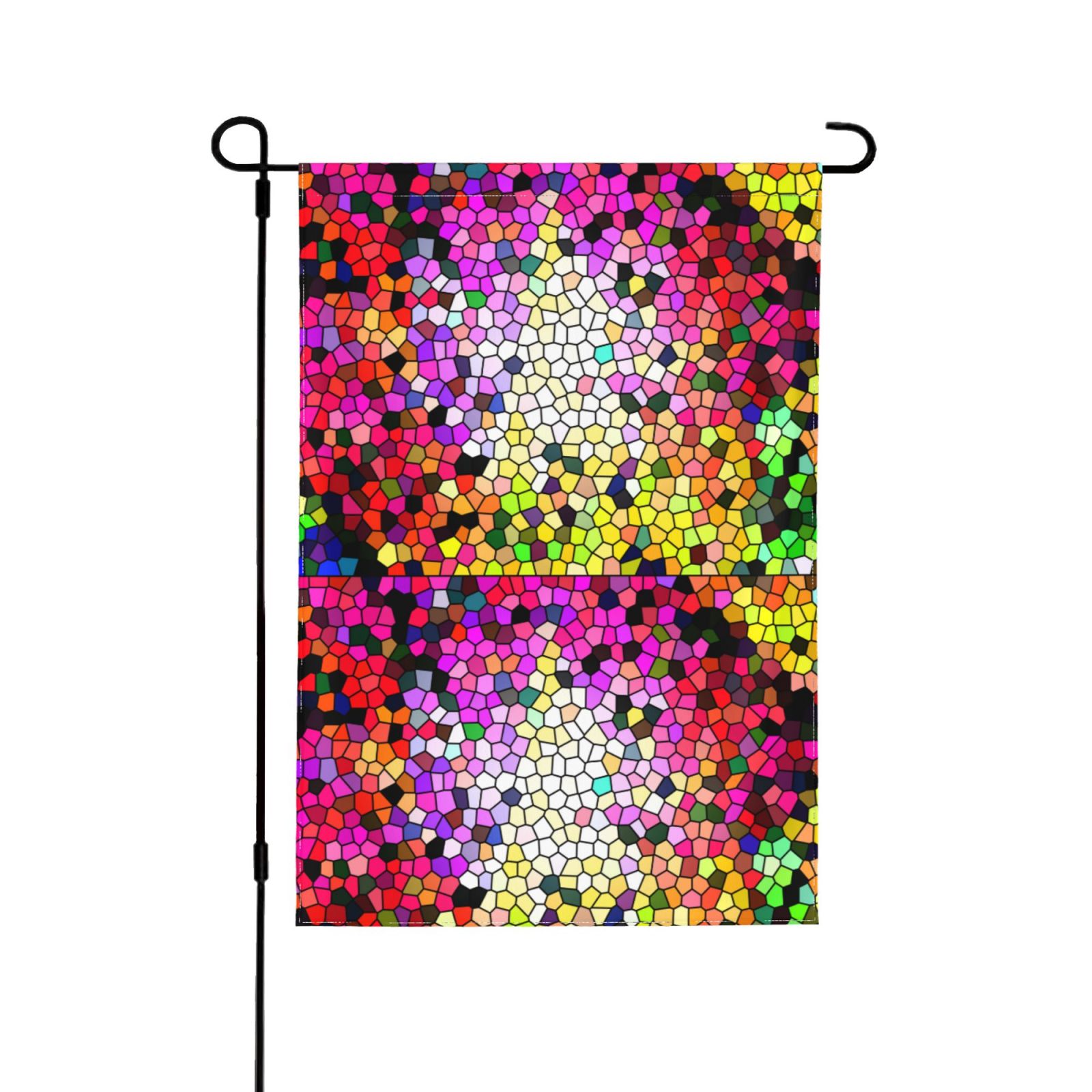Wukai Colorful Tie Dye Stained Glass 3 Garden Flags Double Sided ...
