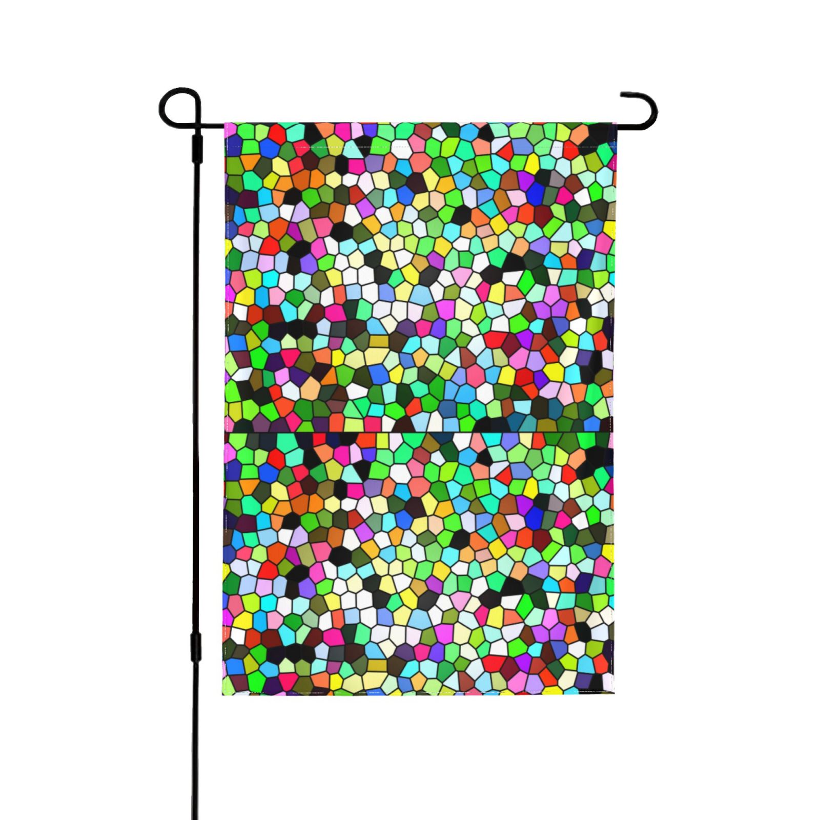 Wukai Colorful Tie Dye Stained Glass Garden Flags Double Sided Welcome ...