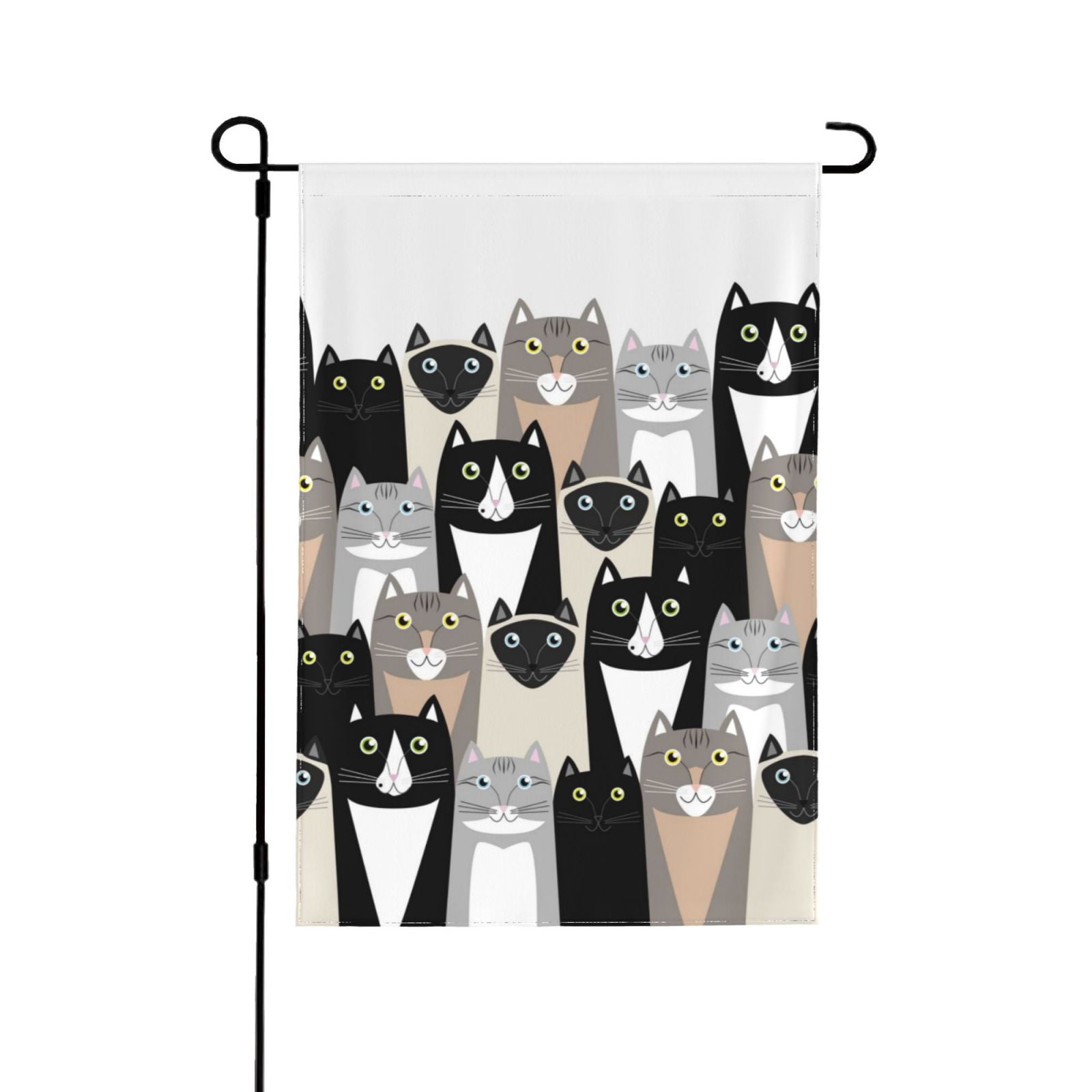 Wukai Colors Cats Garden Flags Double Sided Welcome Garden Yard House ...