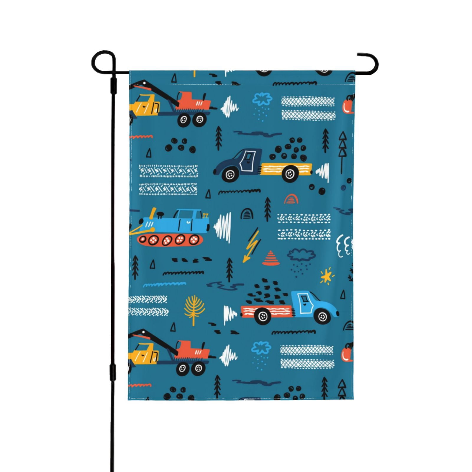 Wukai Construction Trucks Garden Flags Double Sided Welcome Garden Yard ...