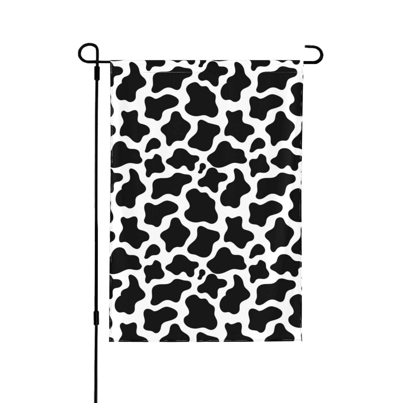Wukai Cow Print Black White Garden Flags Double Sided Welcome Garden ...
