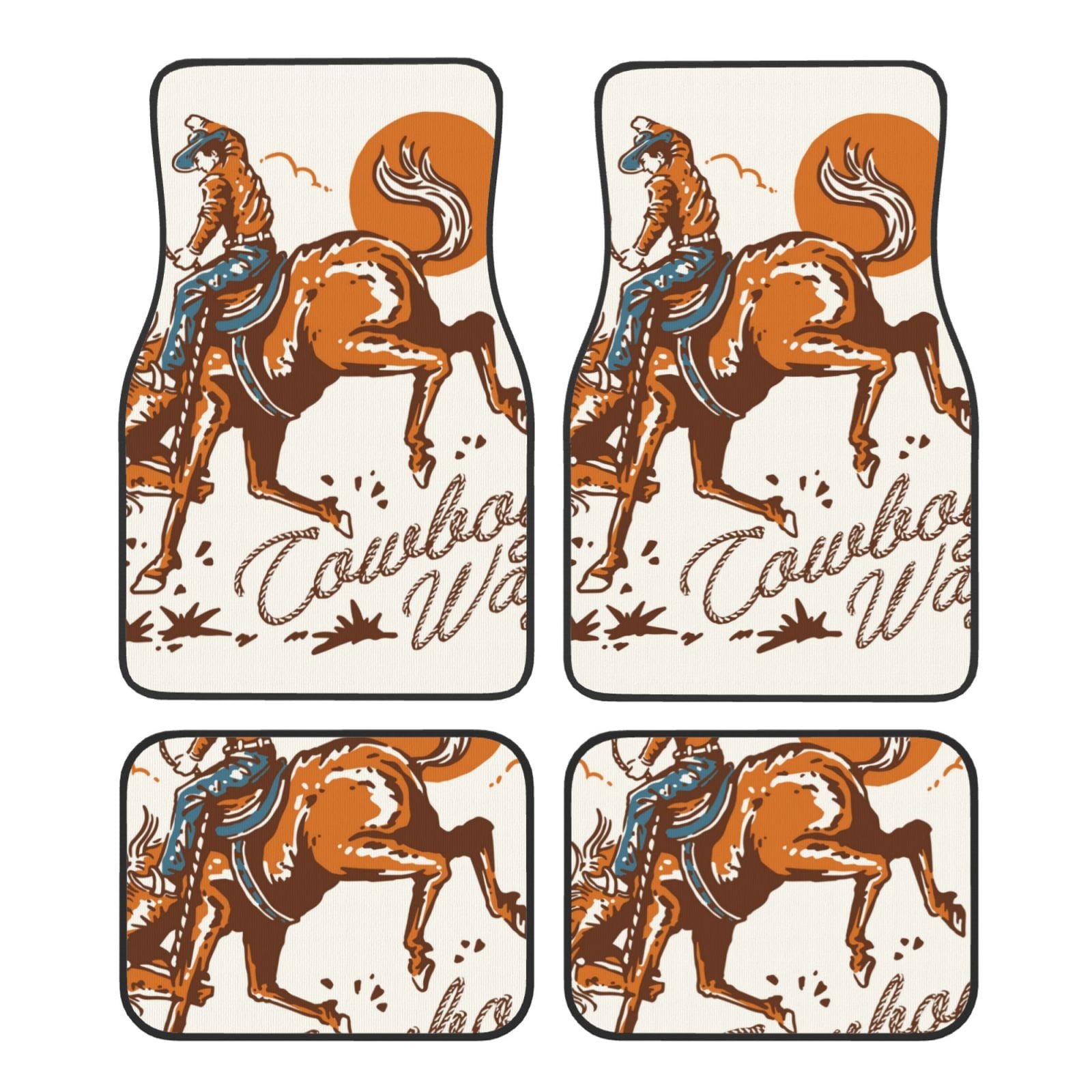 Wukai Cowboy Riding Horse Front Car Floor Mats Four-Piece Set Front ...