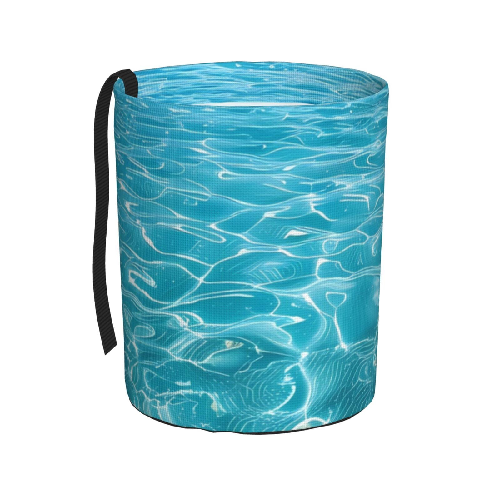 Wukai Crystal Clear Ocean Waves Print Car Trash Can - Easy to Clean ...