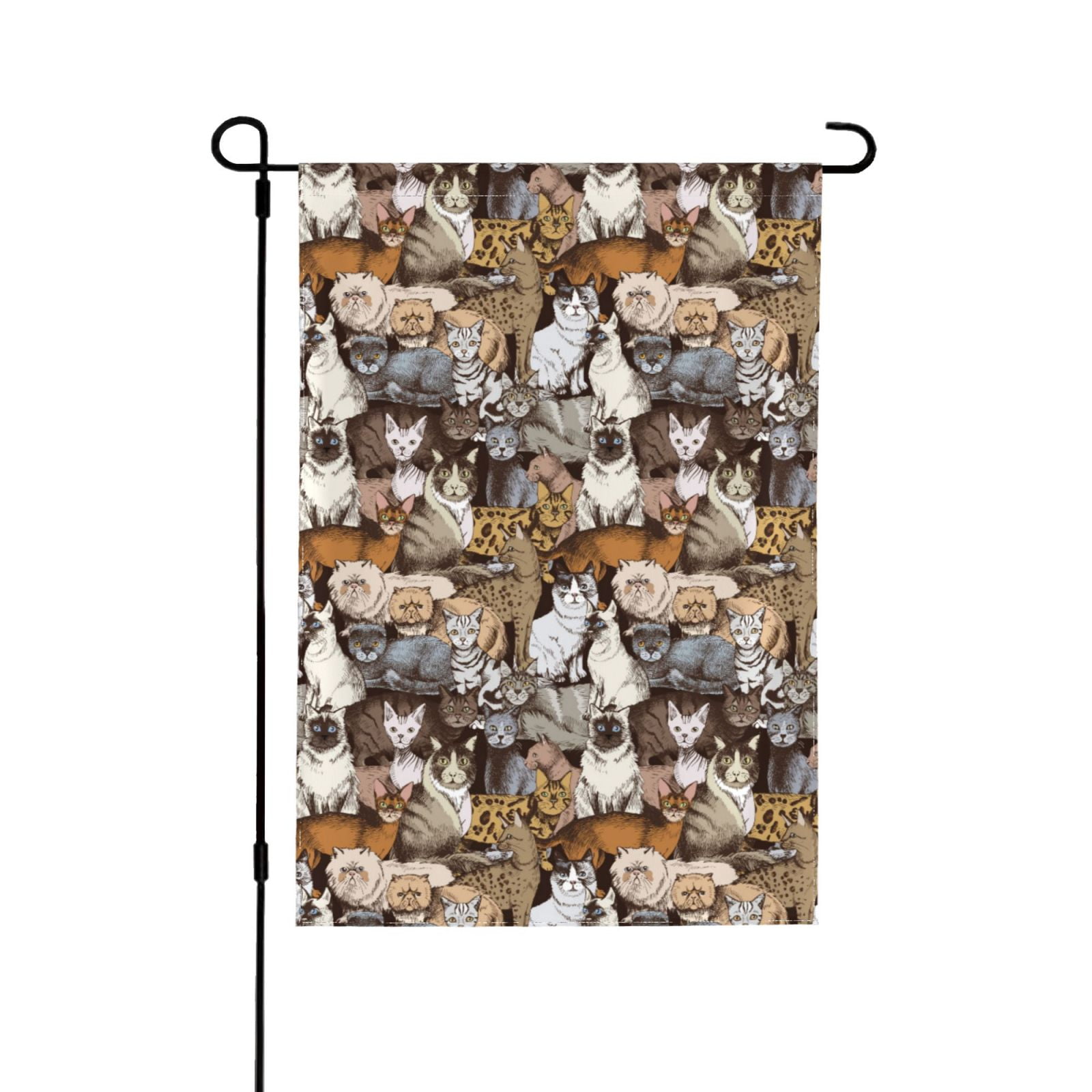 Wukai Cut Cats Garden Flags Double Sided Welcome Garden Yard House ...