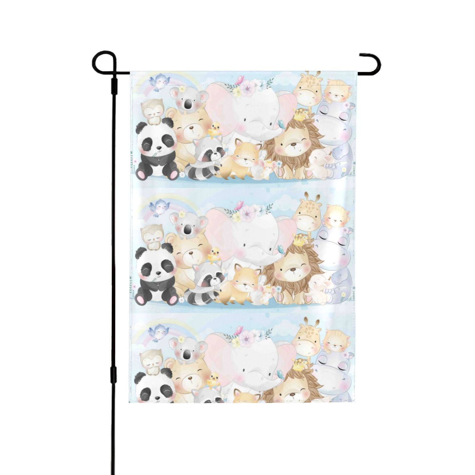 Wukai Cute Animals Garden Flags Double Sided Welcome Garden Yard House ...