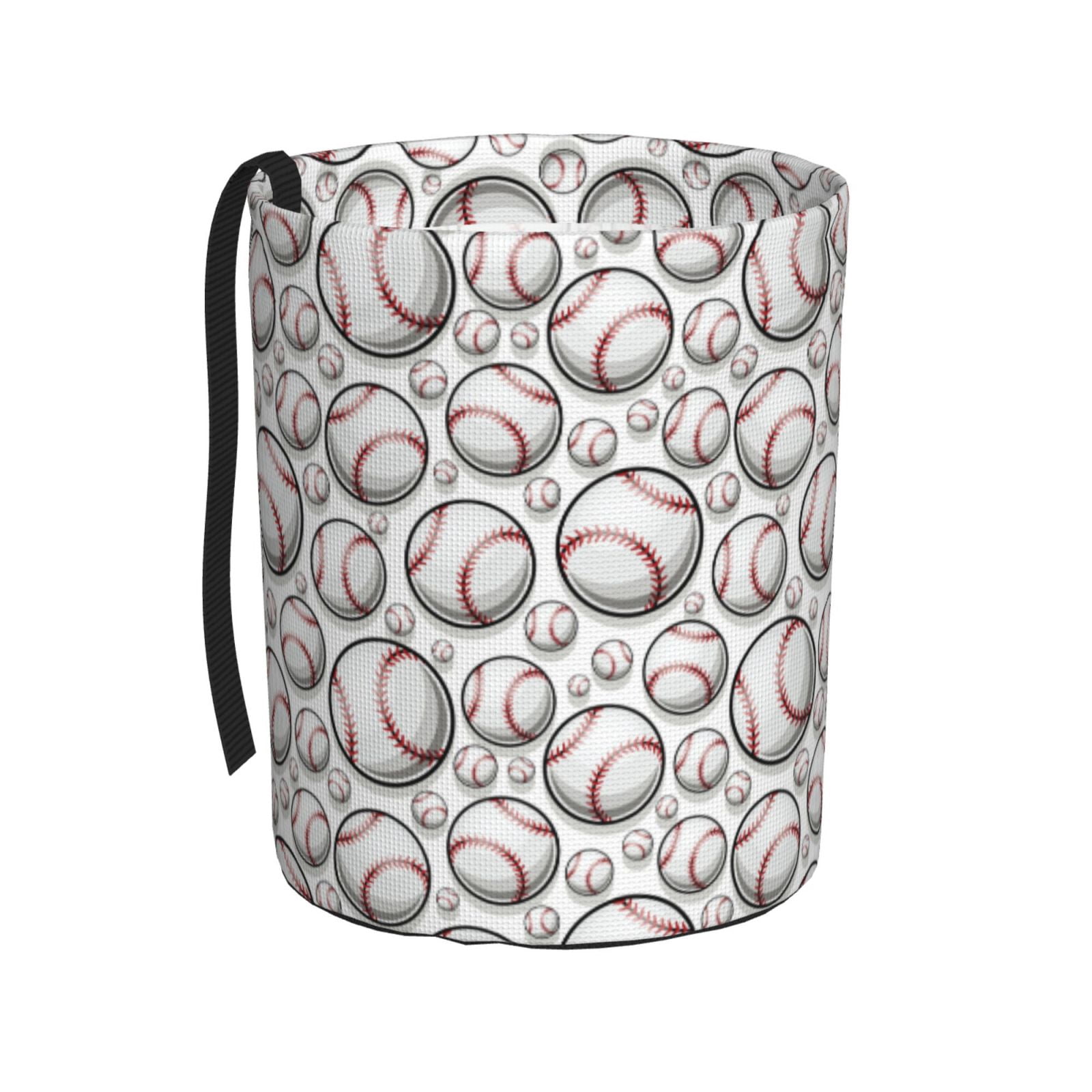 Wukai Cute Baseball Print Car Trash Can - Easy to Clean Hanging Garbage ...