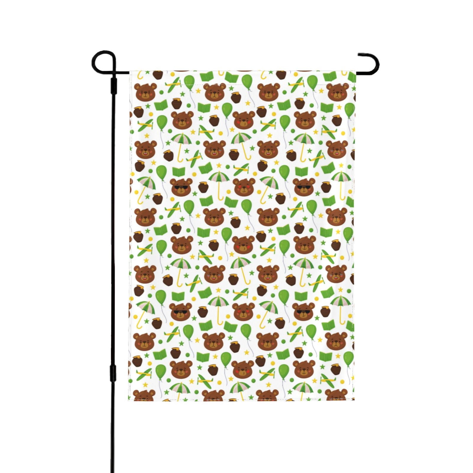 Wukai Cute Bear Garden Flags Double Sided Welcome Garden Yard House ...