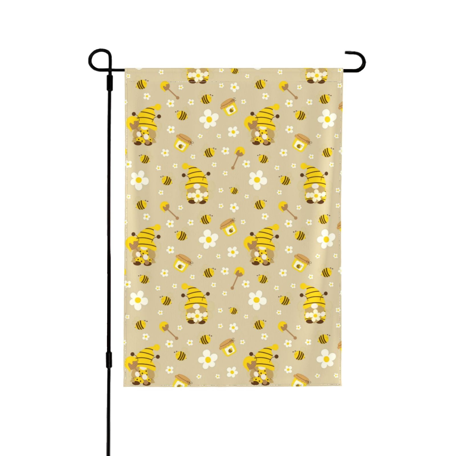 Wukai Cute Bee Gnomes Garden Flags Double Sided Welcome Garden Yard ...