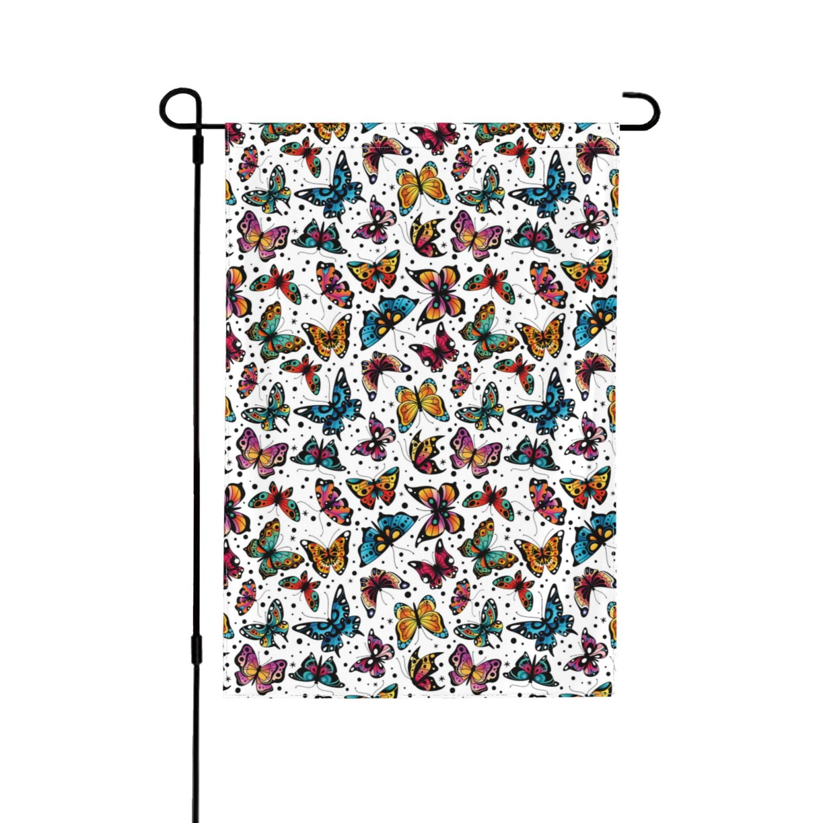 Wukai Cute Butterfly Garden Flags Double Sided Welcome Garden Yard ...