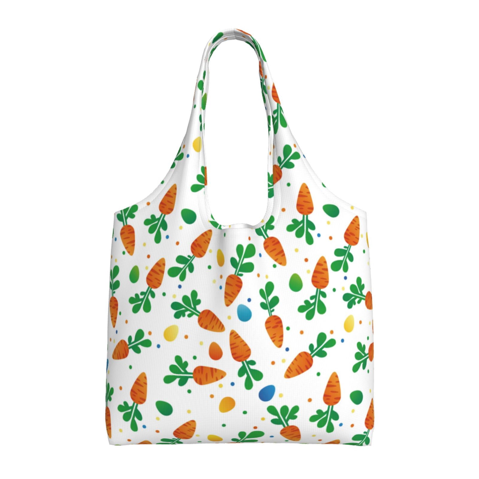 Wukai Cute Carrot Sturdy and Stylish Reusable Canvas Tote Bag: Eco ...