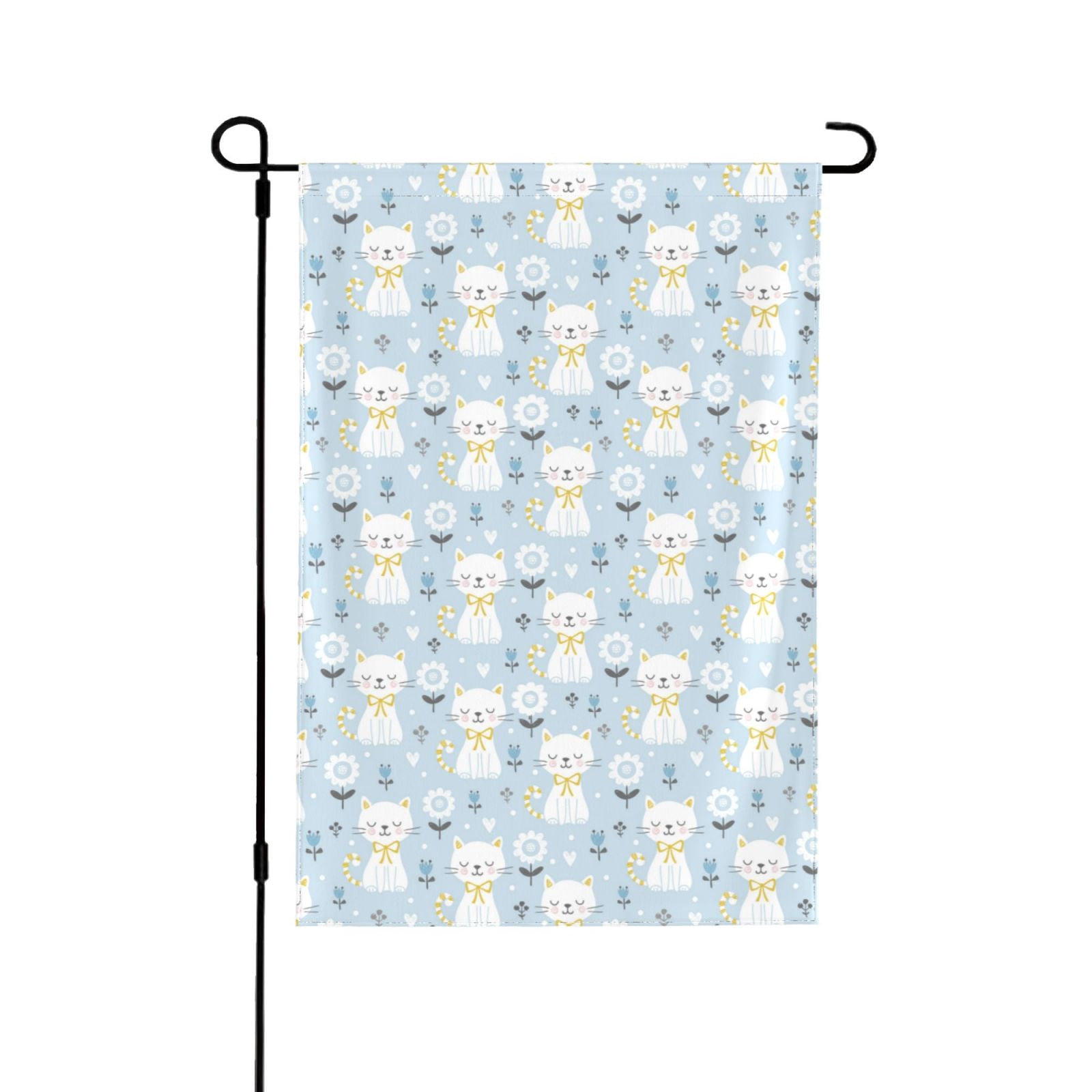 Wukai Cute Cat Garden Flags Double Sided Welcome Garden Yard House ...
