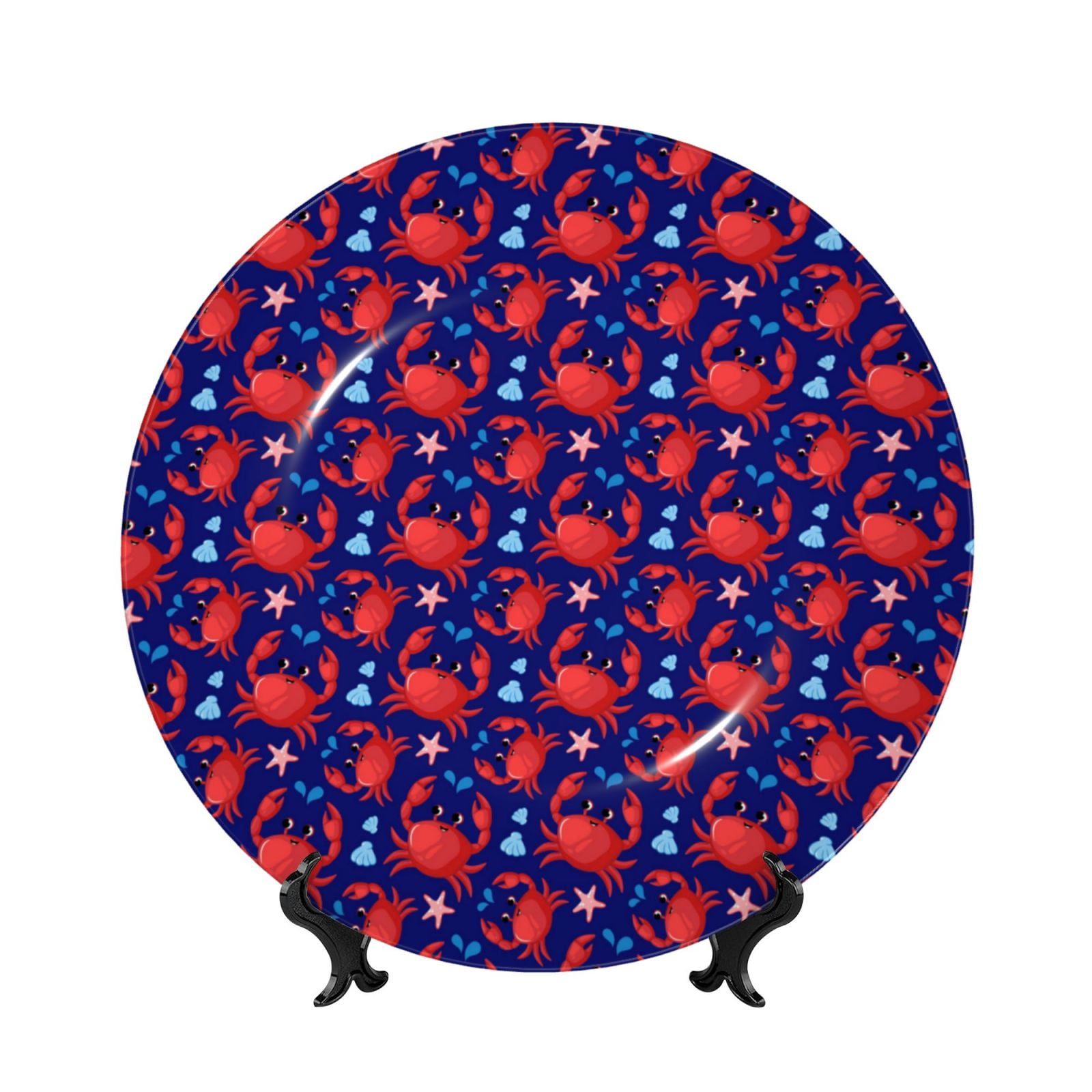Wukai Cute Crabs Print Decorative Plate for Display,Bone China ...