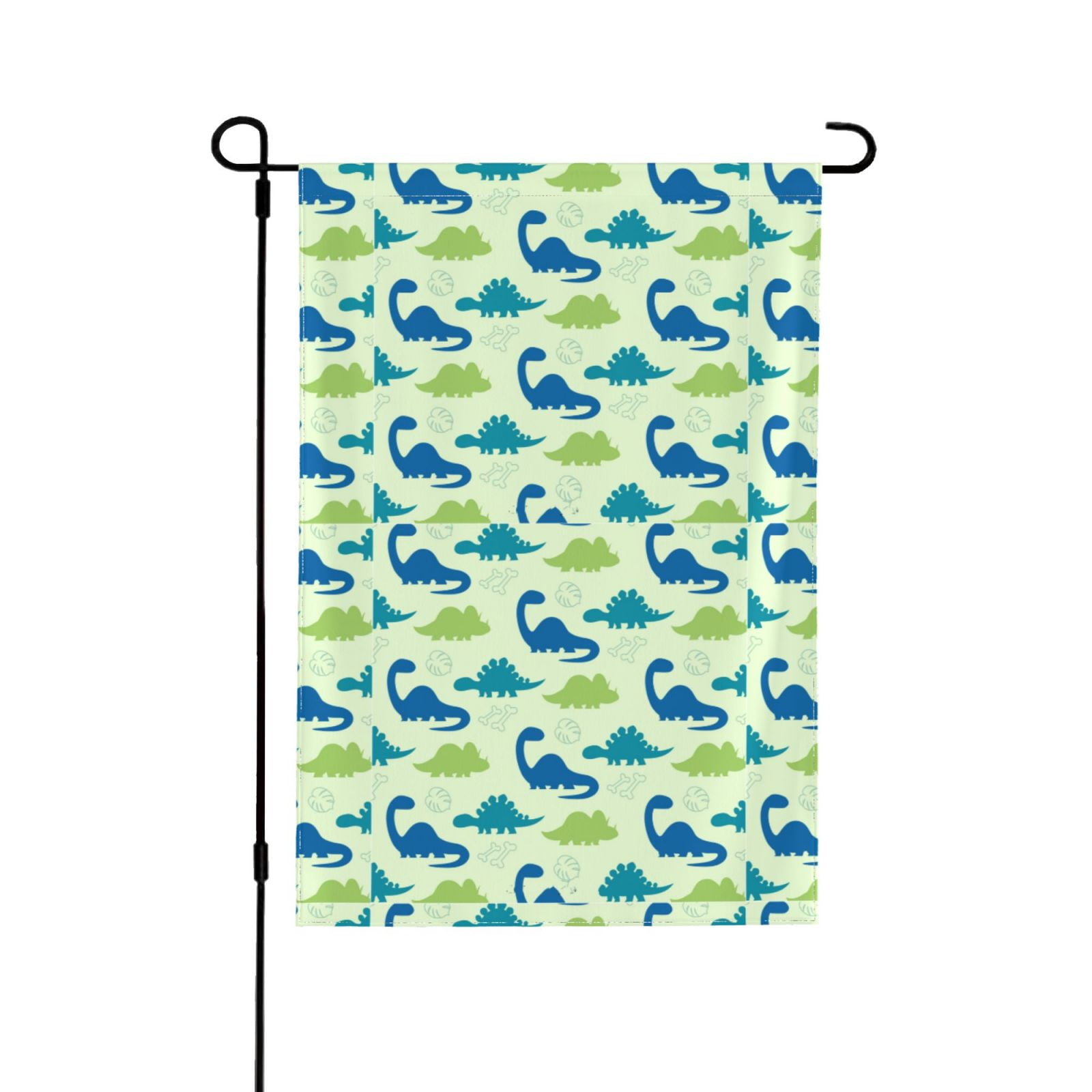 Wukai Cute Dinosaur Blue Green Garden Flags Double Sided Welcome Garden ...