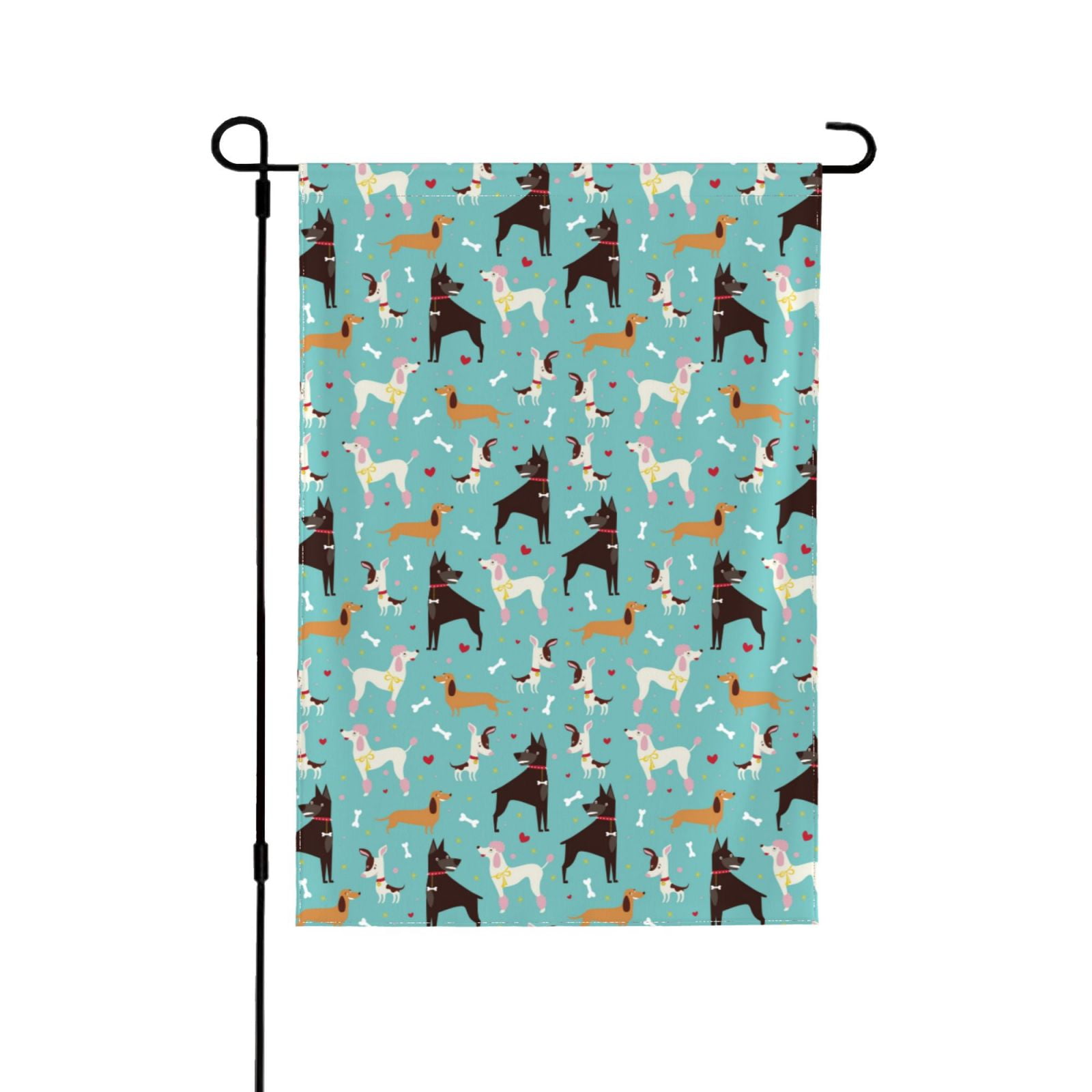 Wukai Cute Dog Garden Flags Double Sided Welcome Garden Yard House ...