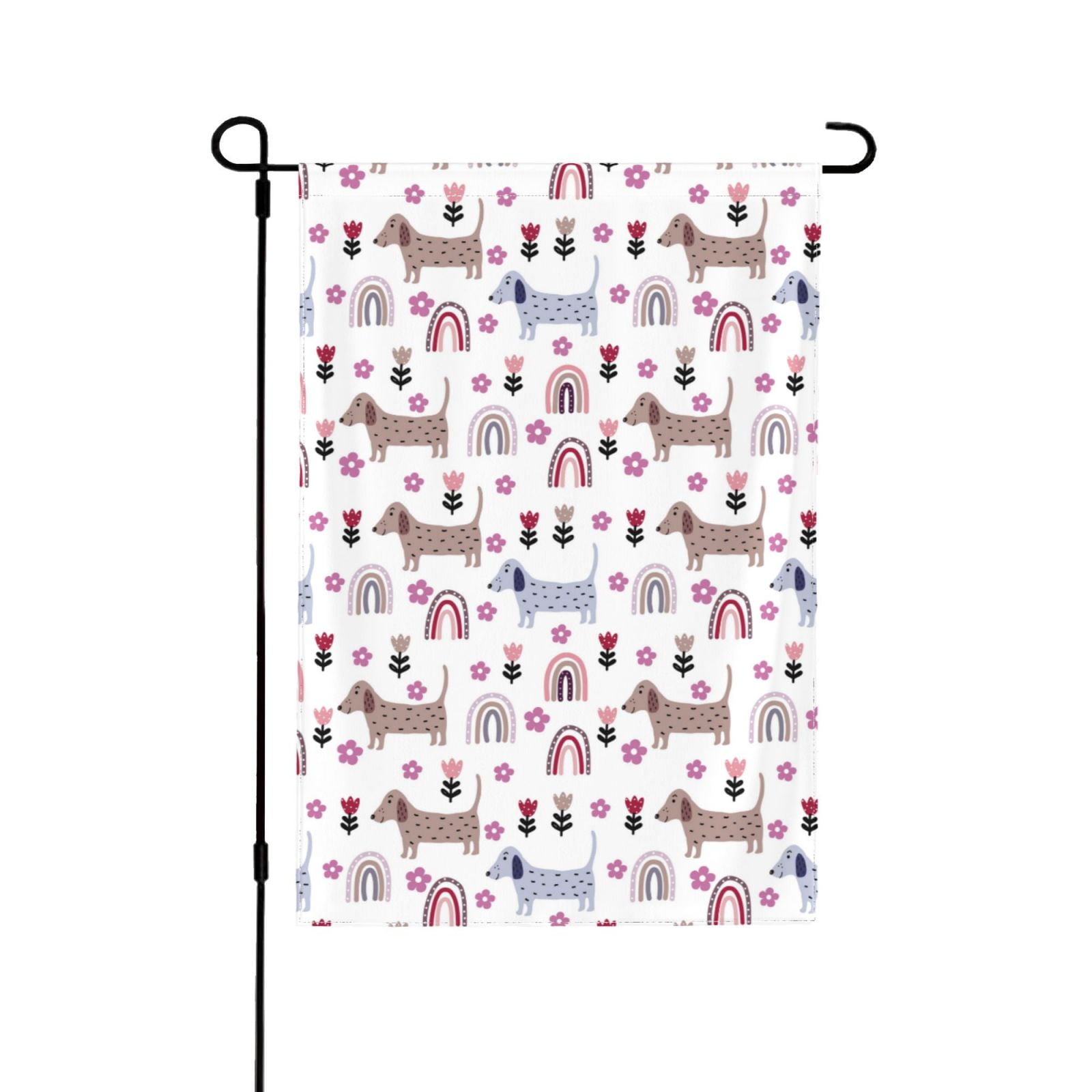 Wukai Cute Dog Garden Flags Double Sided Welcome Garden Yard House ...