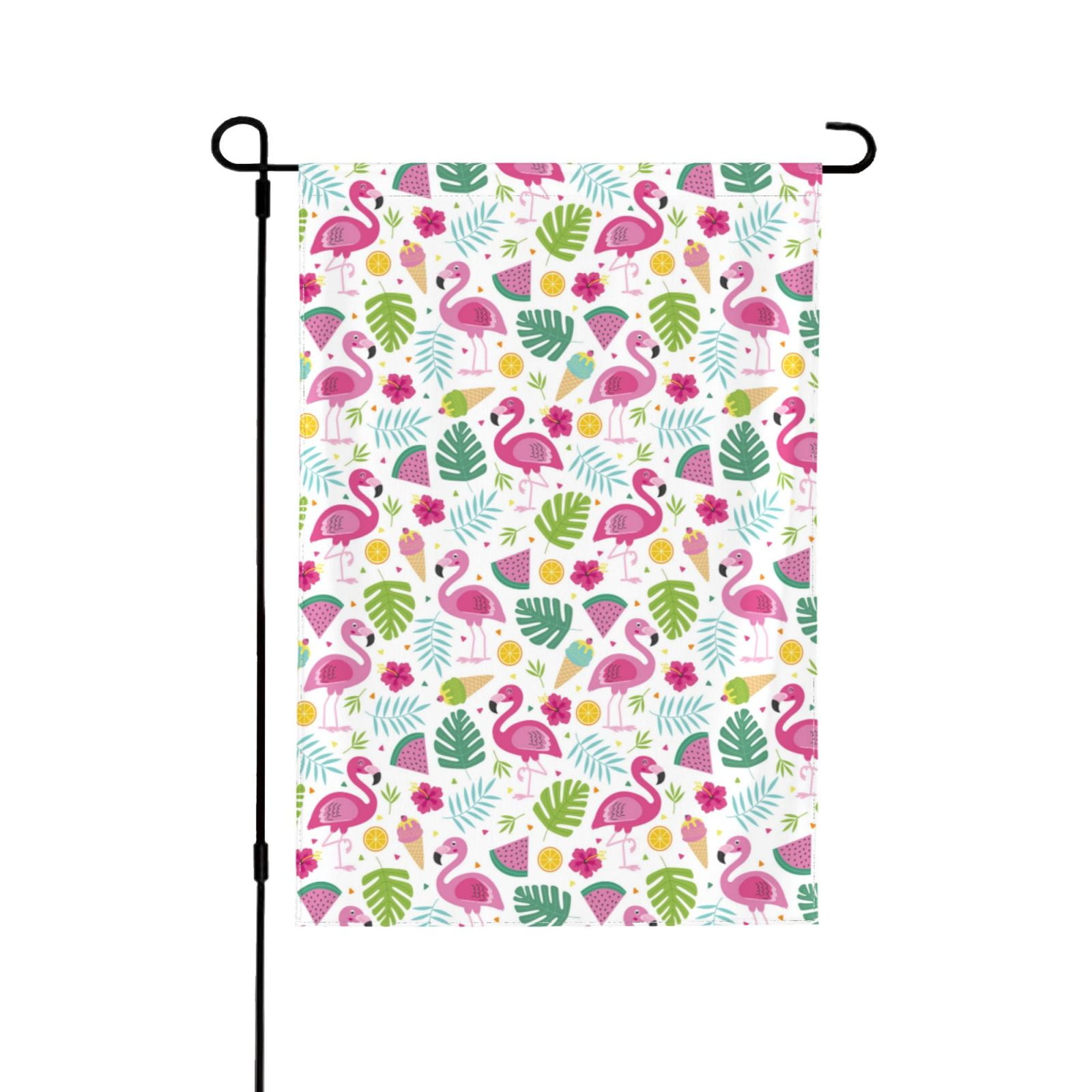 Wukai Cute Flamingo Garden Flags Double Sided Welcome Garden Yard House ...