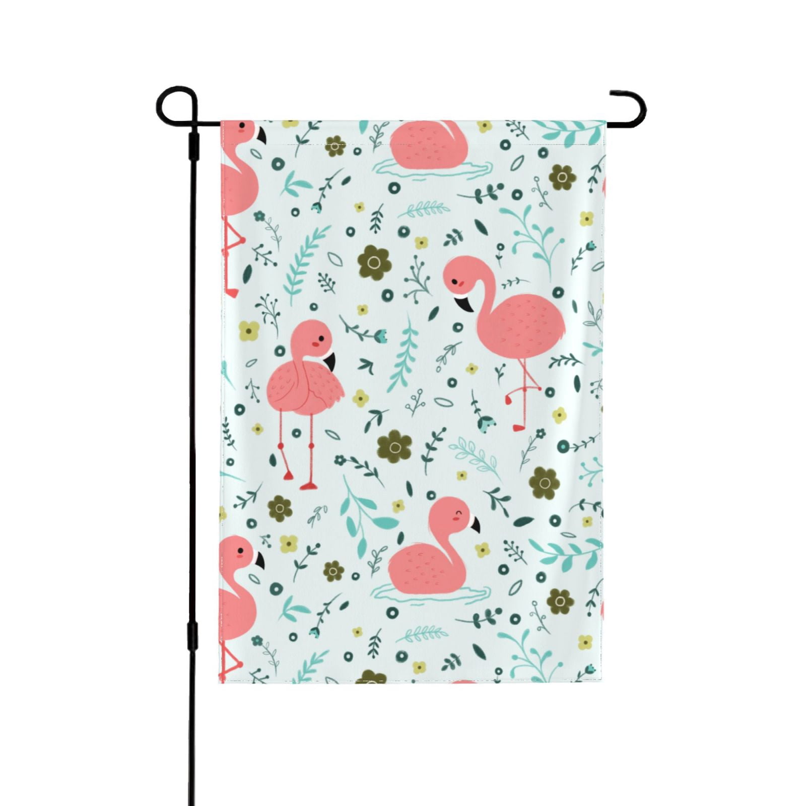 Wukai Cute Flamingo Garden Flags Double Sided Welcome Garden Yard House ...