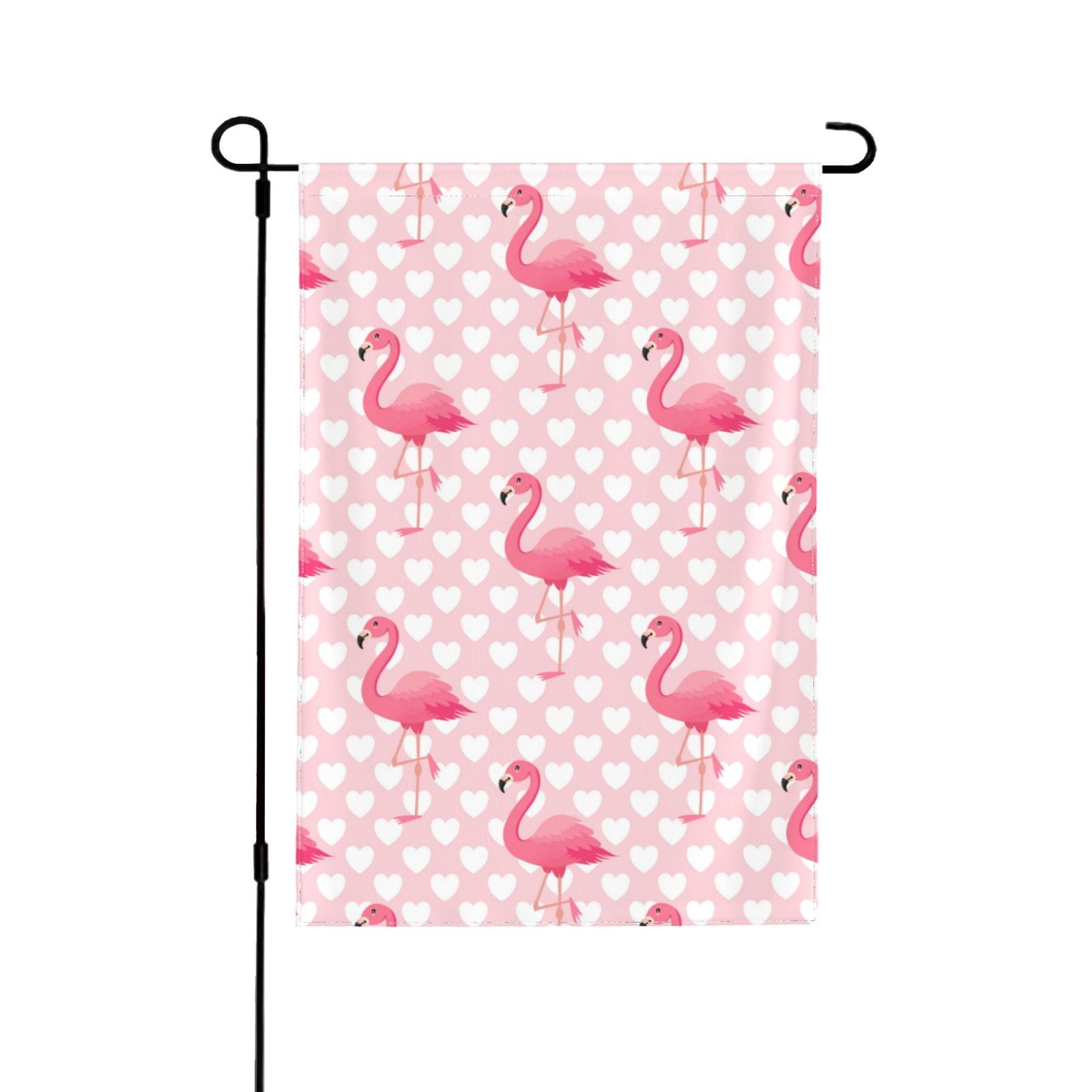 Wukai Cute Flamingo with Heart Garden Flags Double Sided Welcome Garden ...
