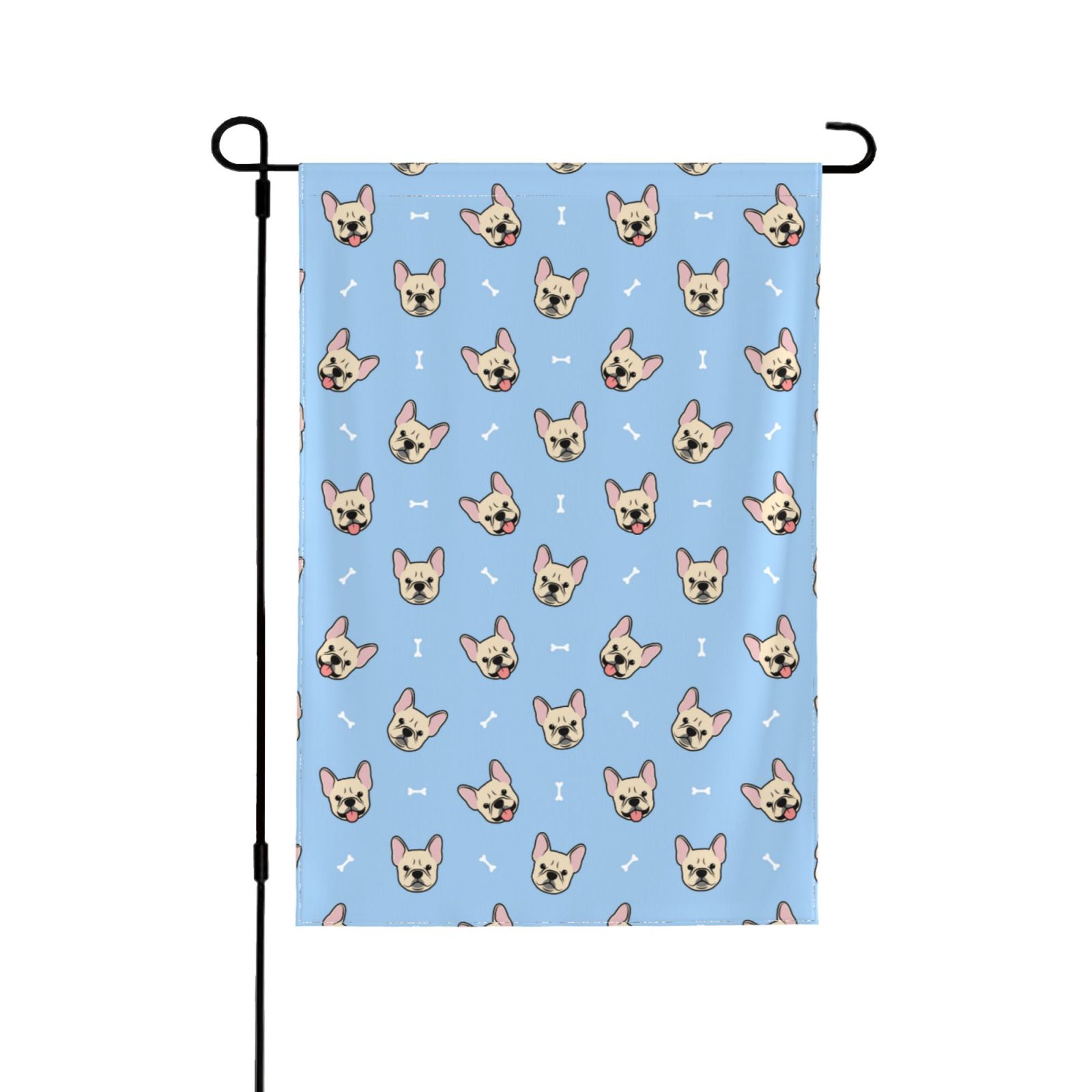 Wukai Cute French Bulldog Garden Flags Double Sided Welcome Garden Yard ...