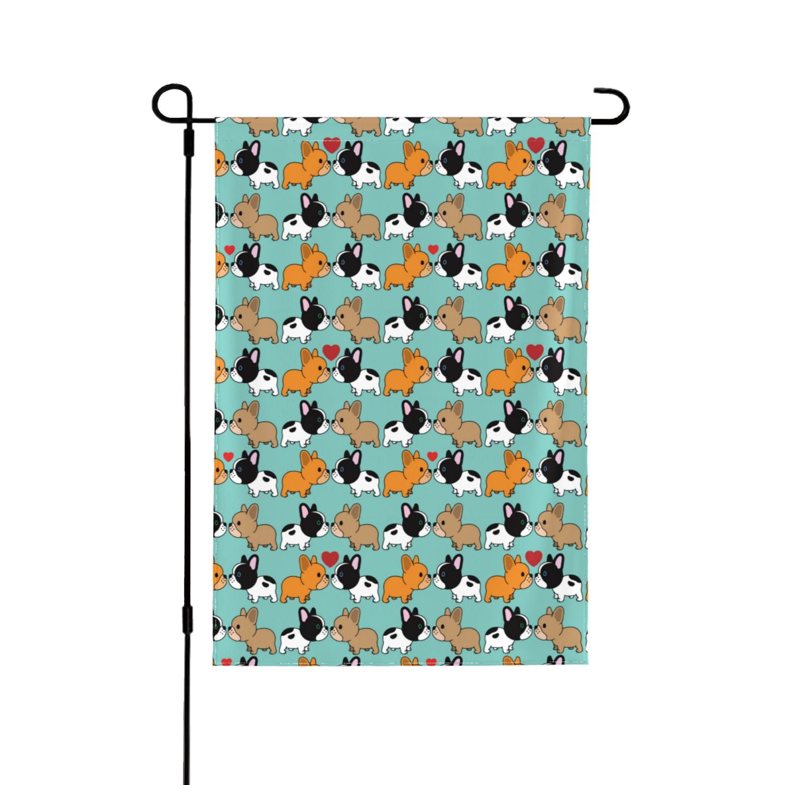 Wukai Cute French Bulldog Garden Flags Double Sided Welcome Garden Yard ...