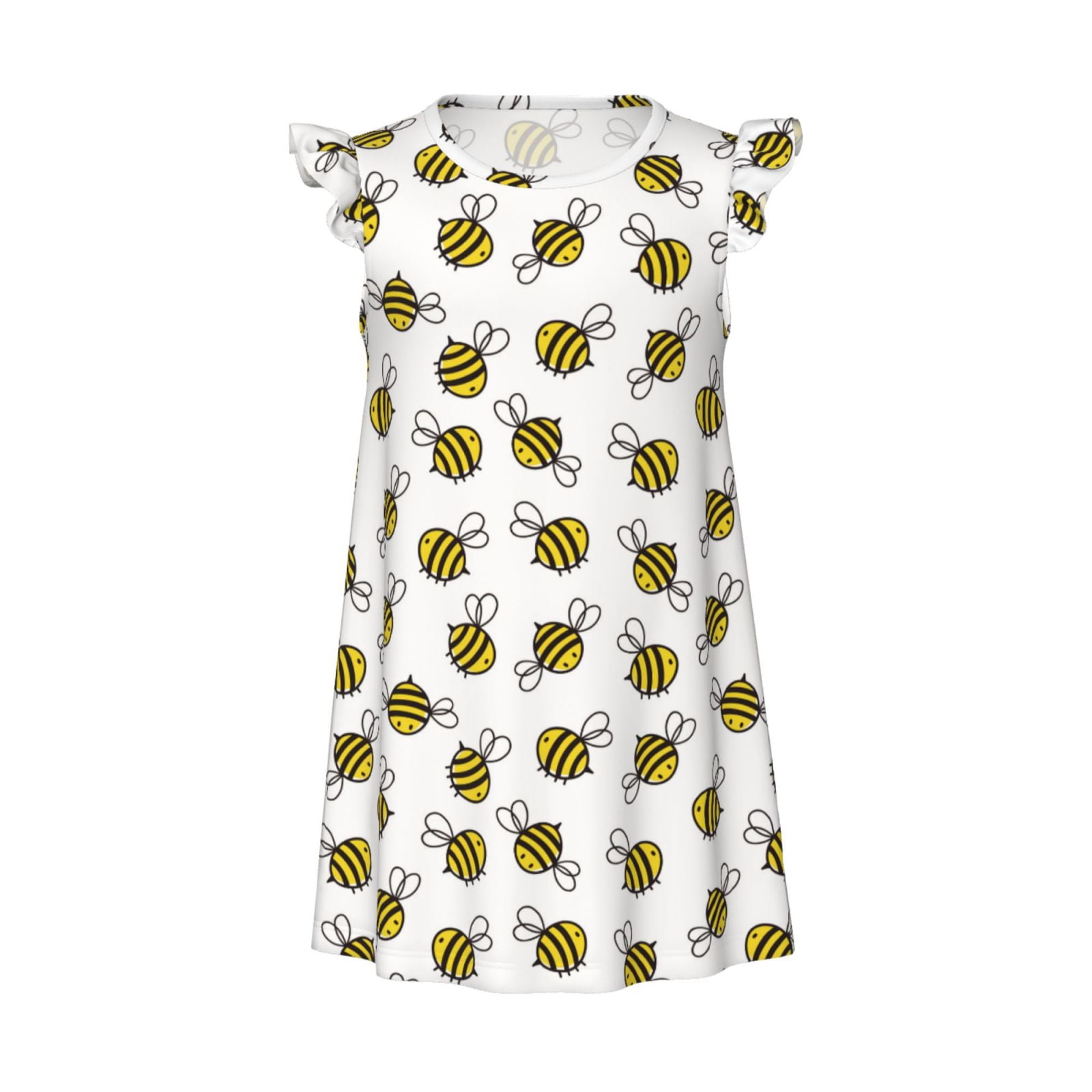 Wukai Cute Little Bee Print Girls Nightgowns Pajamas Dress,Soft & Cute ...