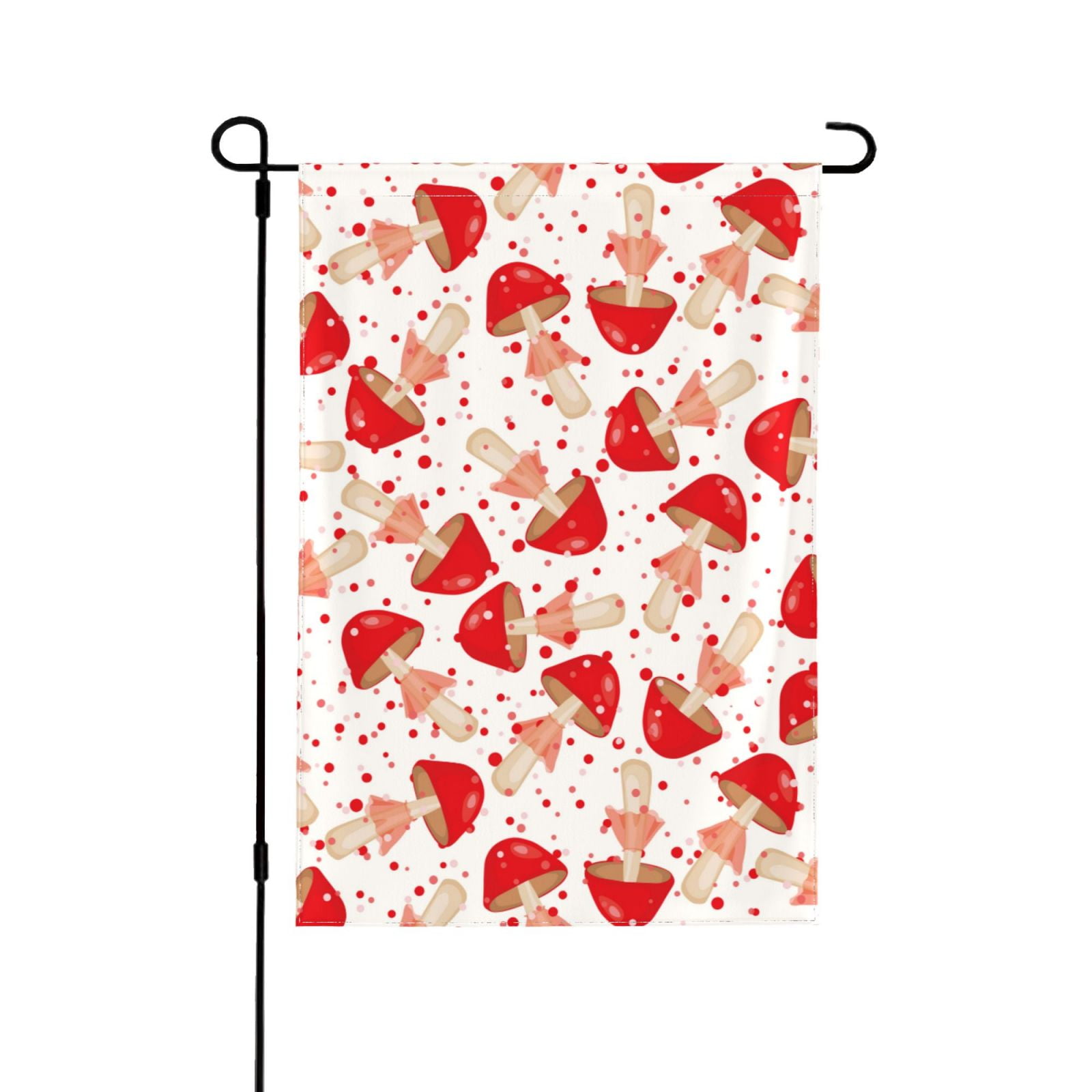 Wukai Cute Mushroom Garden Flags Double Sided Welcome Garden Yard House ...