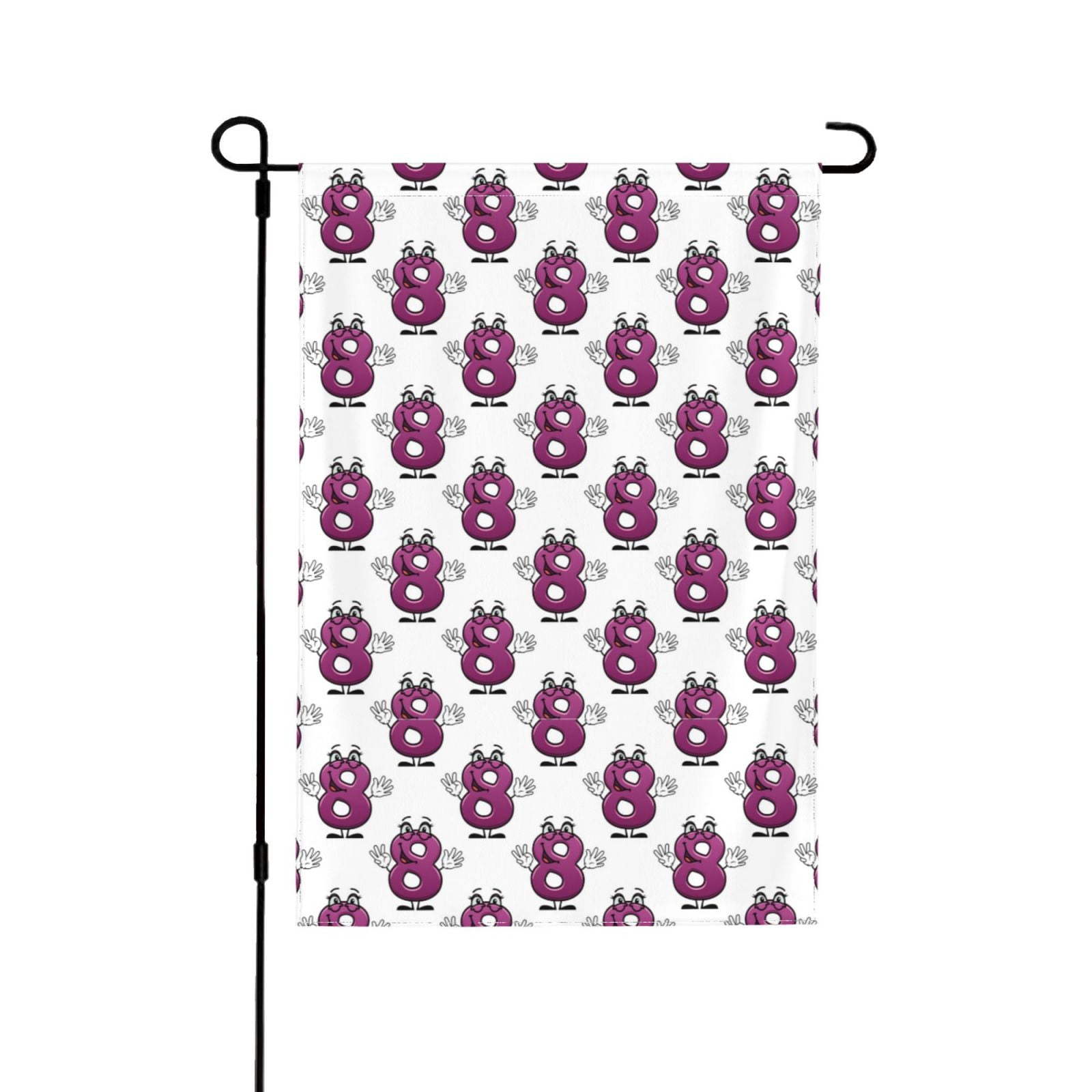 Wukai Cute Number 8 Garden Flags Double Sided Welcome Garden Yard House ...